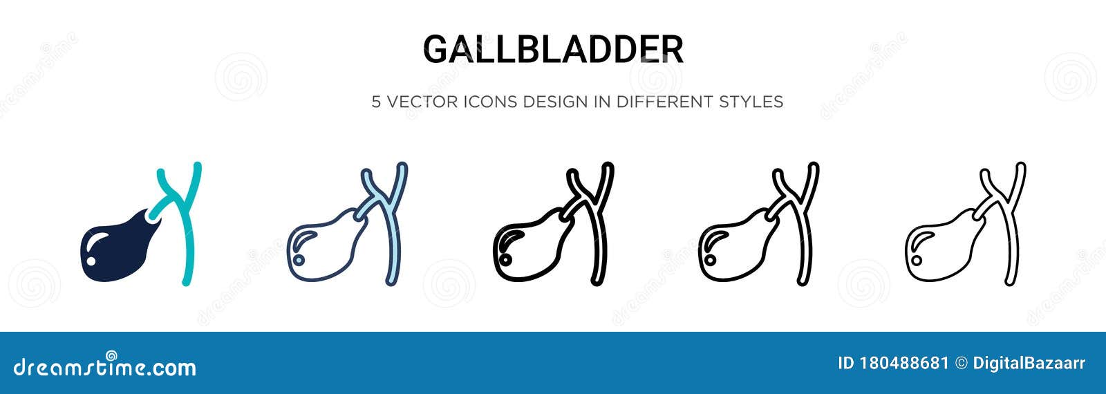 Gallbladder Icon, Outline Style Cartoon Vector | CartoonDealer.com #83175565