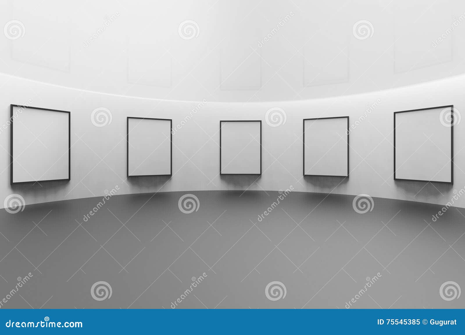 Gallery Art Exhibition Studio and Five Picture Frame Stock Illustration ...