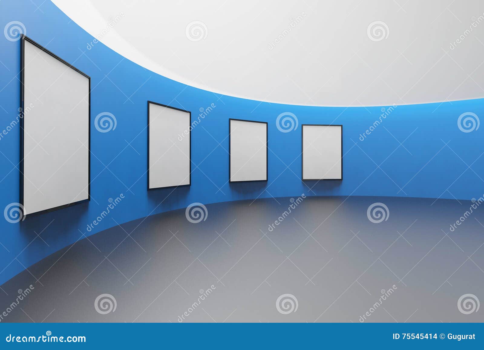 Gallery Art and Picture Frame in Exhibition Stock Illustration ...