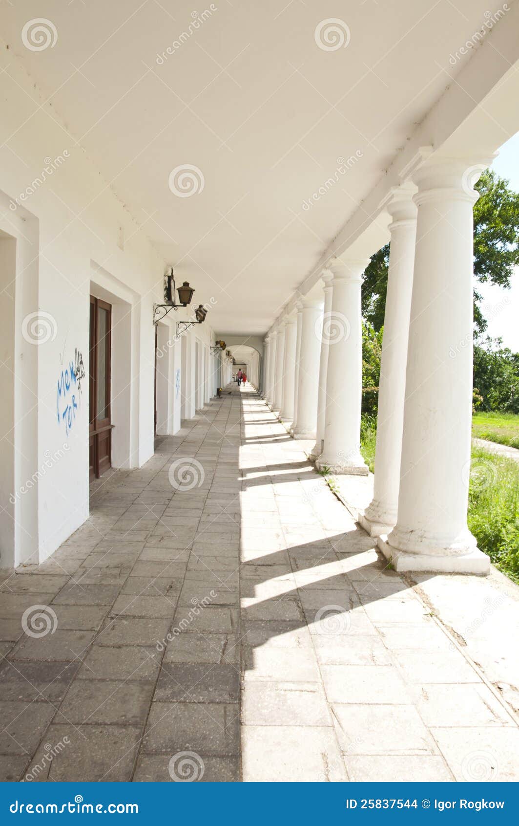 Gallery with columns stock photo. Image of perspective - 25837544