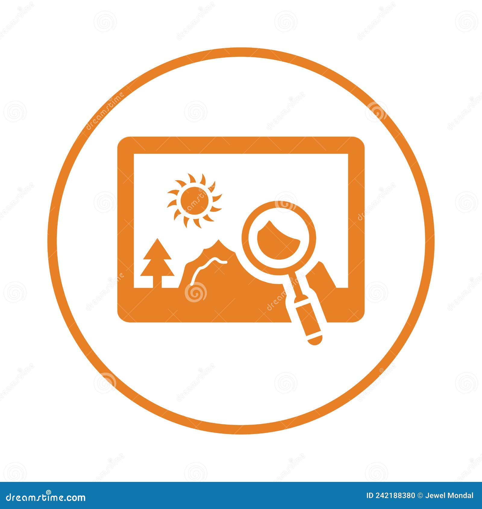 Gallery ,image, Search Icon. Orange Vector Sketch Stock Vector ...