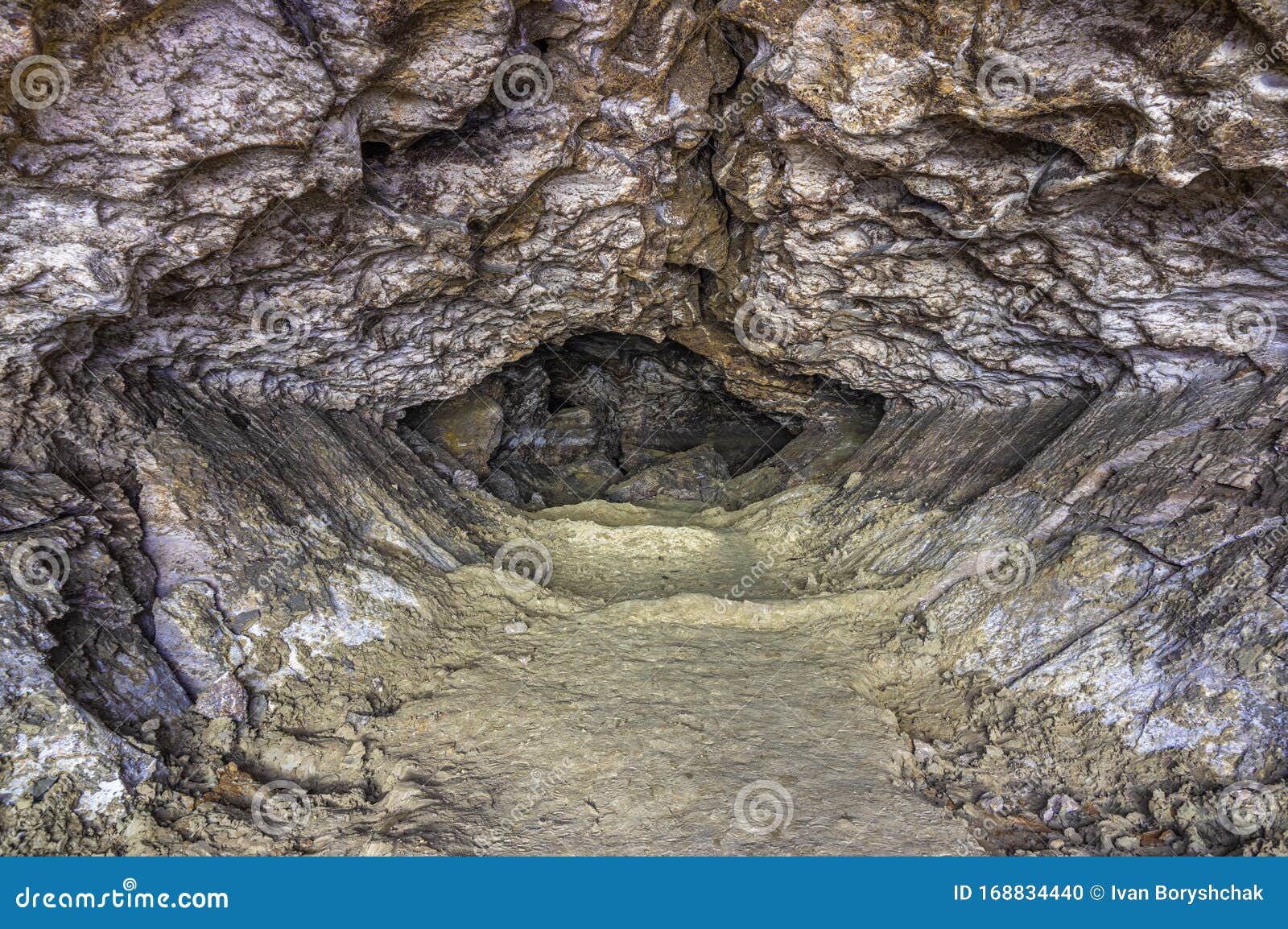 Gallery in the karst cave stock photo. Image of karst - 168834440