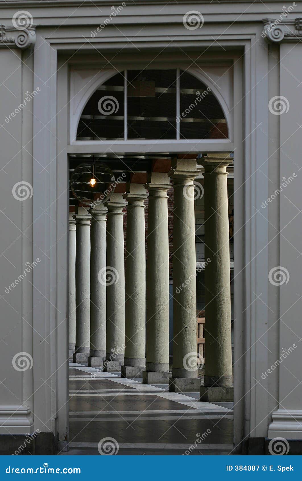 Gallery with Pillars stock image. Image of pillar, classic - 384087