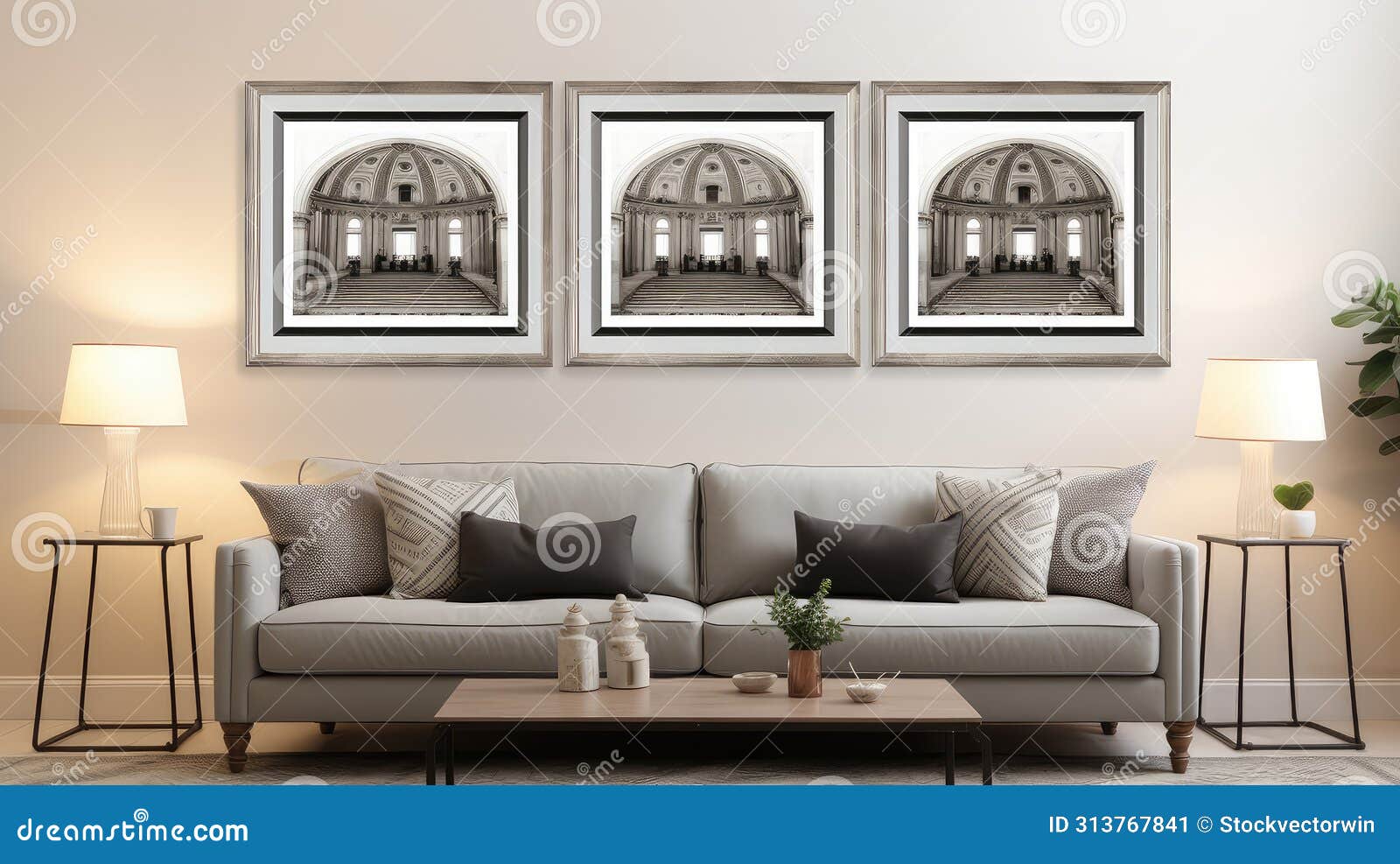 Gallery Rectangle Silver Frame Stock Illustration - Illustration of ...