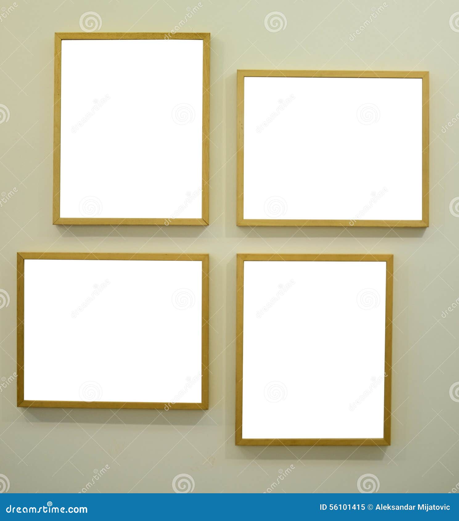 Gallery Room with Empty Frames Stock Image - Image of photograph ...