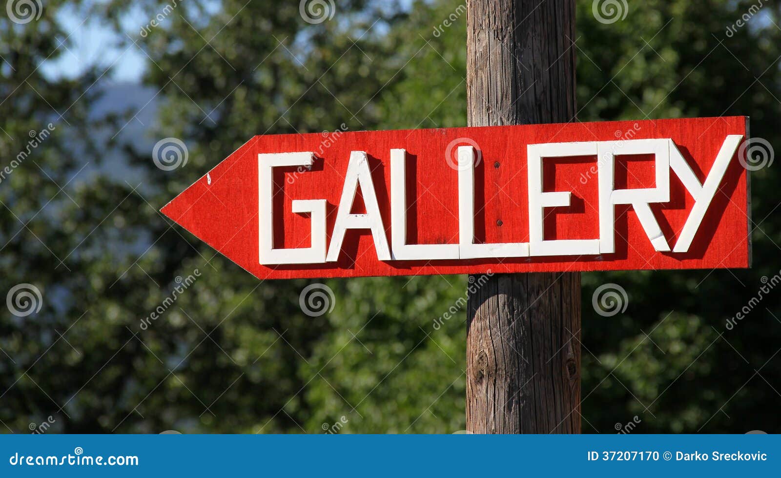 Gallery sign stock photo. Image of arrow, pointer, gallery - 37207170