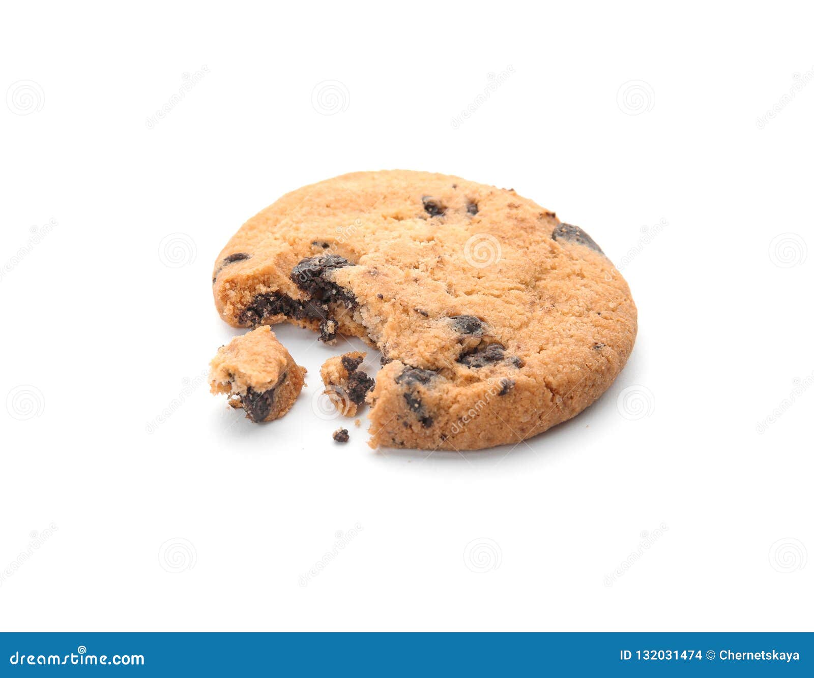 Galleta De Microprocesador De Chocolate Mordida Foto de archivo ...