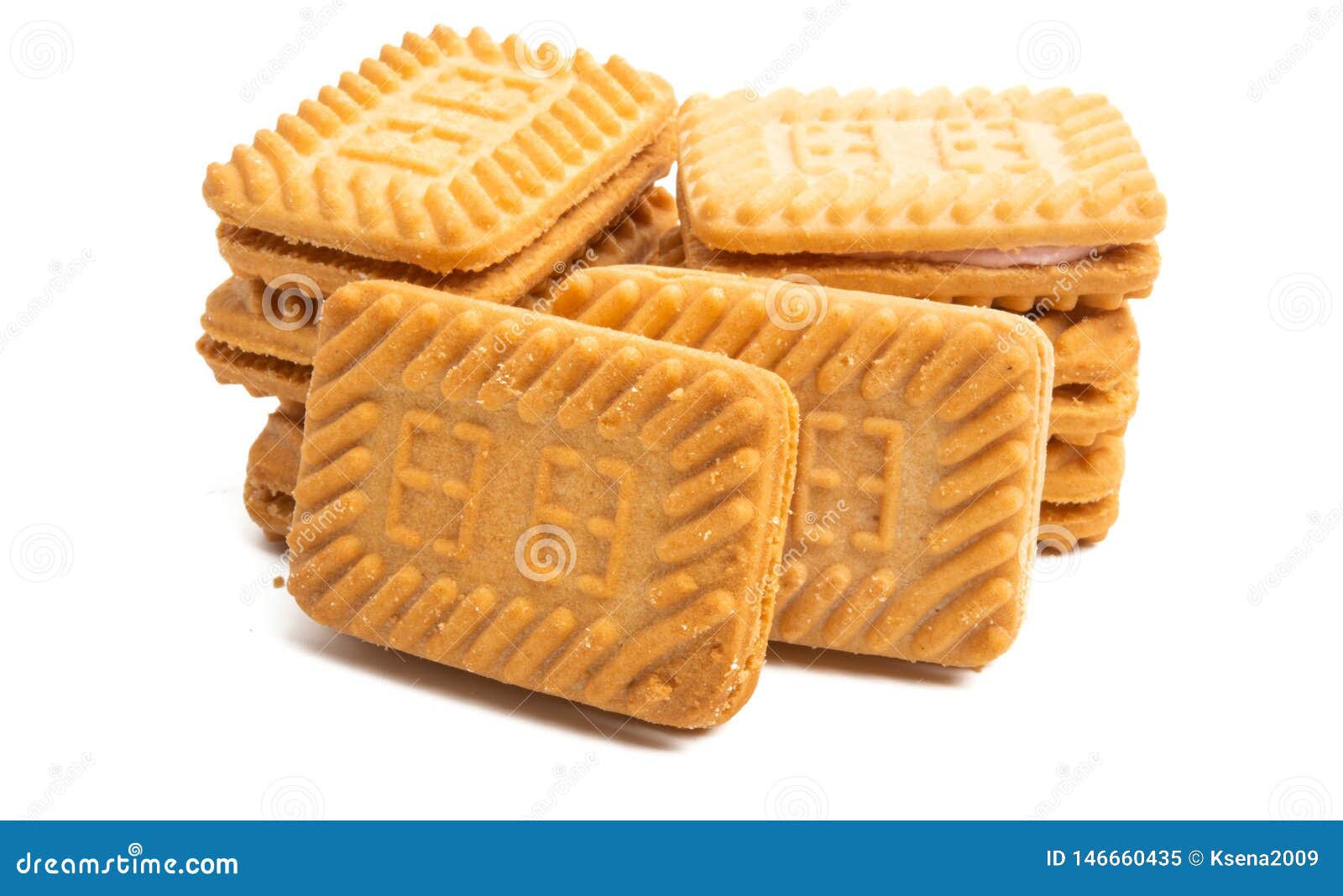 Galleta Doble Cuadrada Aislada Imagen de archivo - Imagen de comer ...