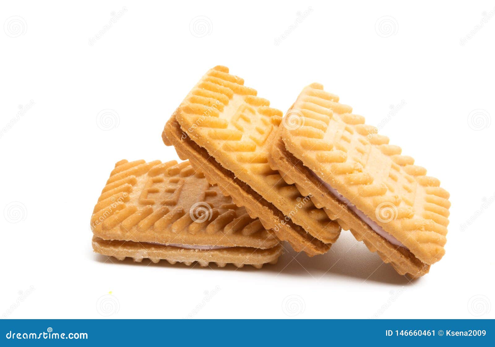 Galleta Doble Cuadrada Aislada Imagen de archivo - Imagen de pasteles ...