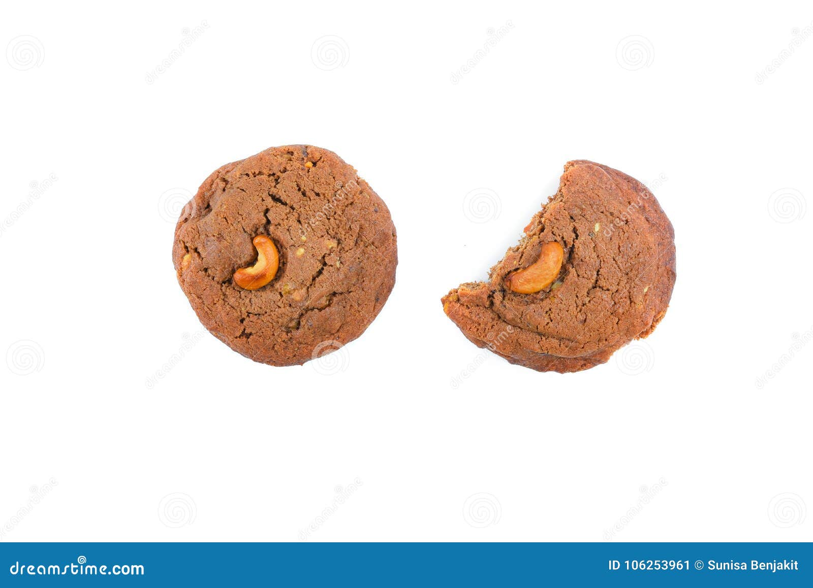 Galleta Mordida Aislada En El Fondo Blanco Imagen de archivo - Imagen ...