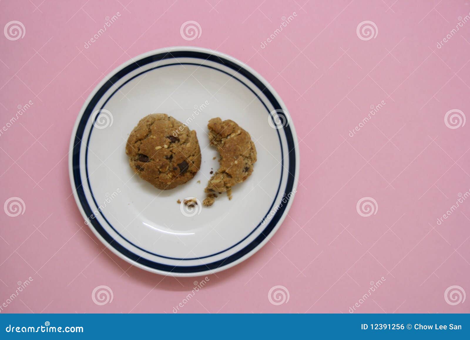 Galleta Mordida En Una Placa Foto de archivo - Imagen de vector, vida ...