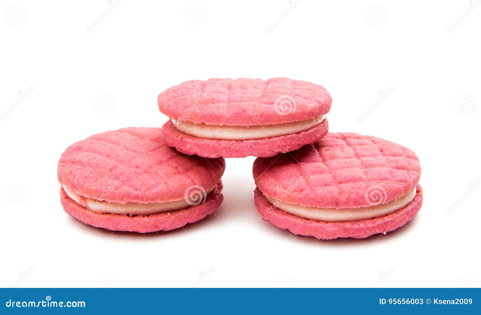 Galletas Dobles Rojas De La Fruta Aisladas Imagen de archivo - Imagen ...