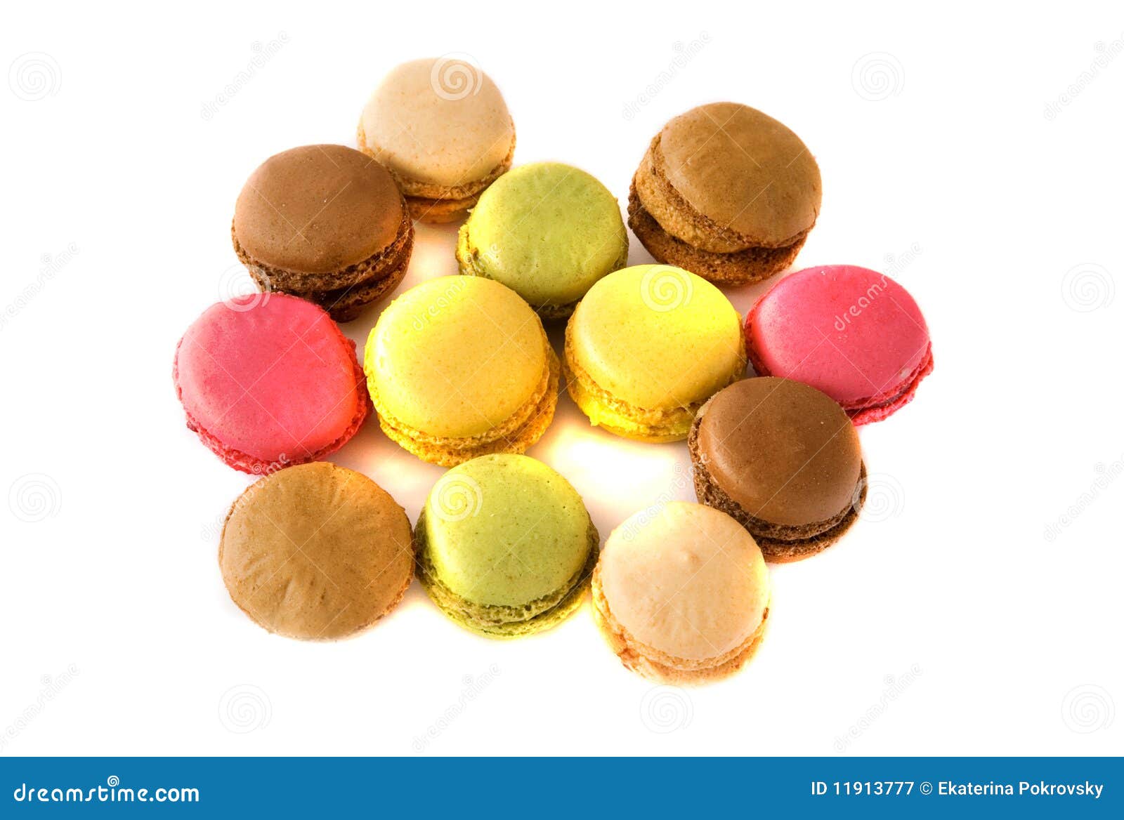 Galletas Multicoloras Francesas De Los Macarrones Imagen de archivo ...