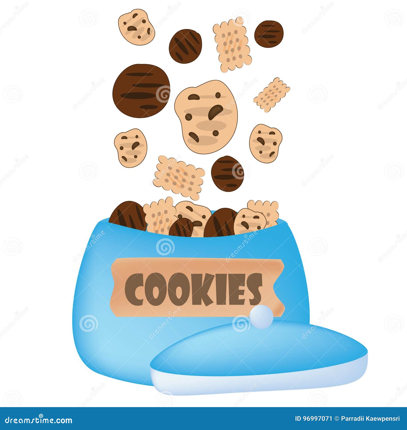 Galletas Que Caen En El Tarro Ilustración del Vector - Ilustración de ...