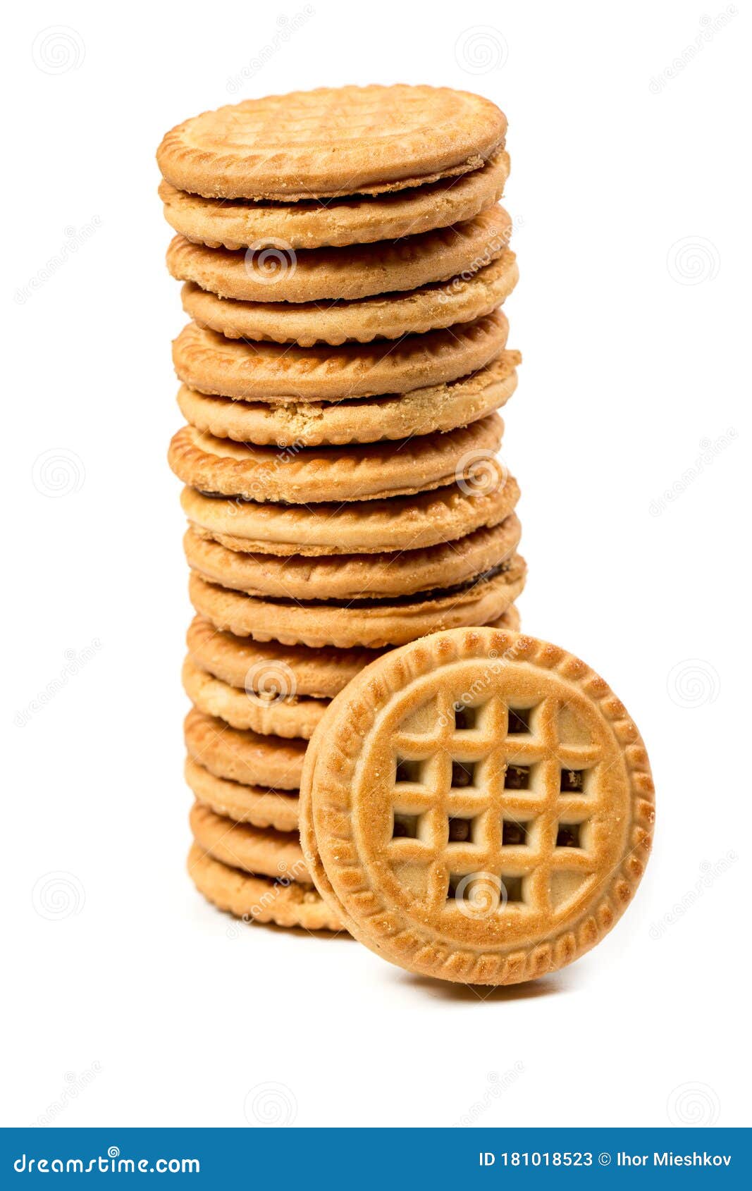Galletas Redondas De Vainilla Sobre Fondo Blanco Imagen de archivo ...