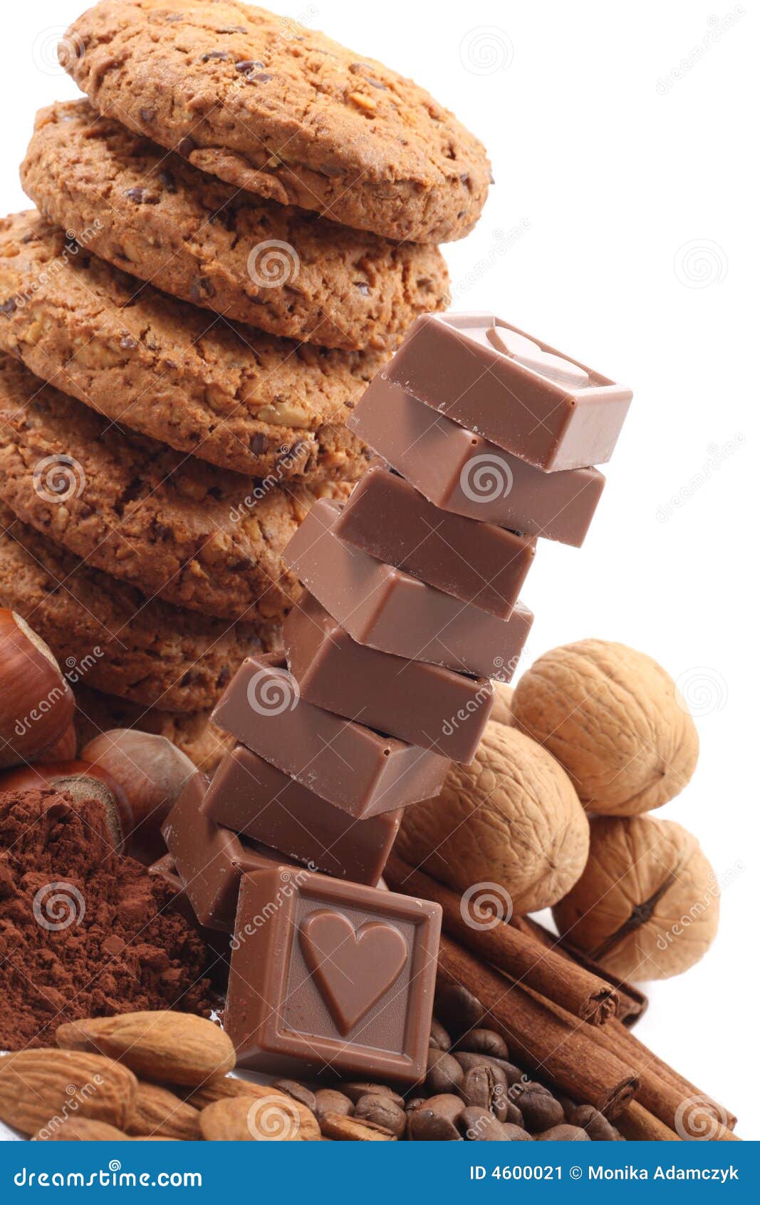 Galletas y chocolate imagen de archivo. Imagen de dulce - 4600021