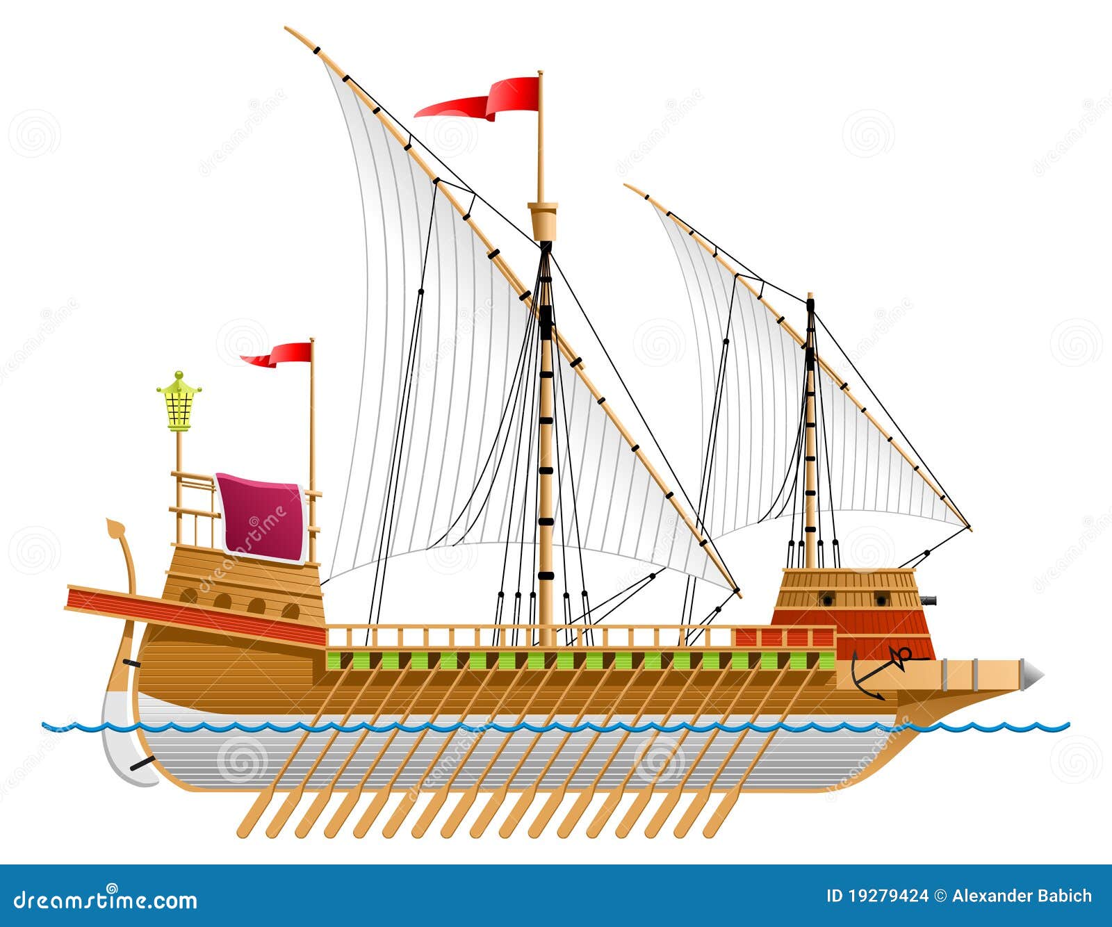 Galley stock vector. Illustration of ship, canvas, deck - 19279424