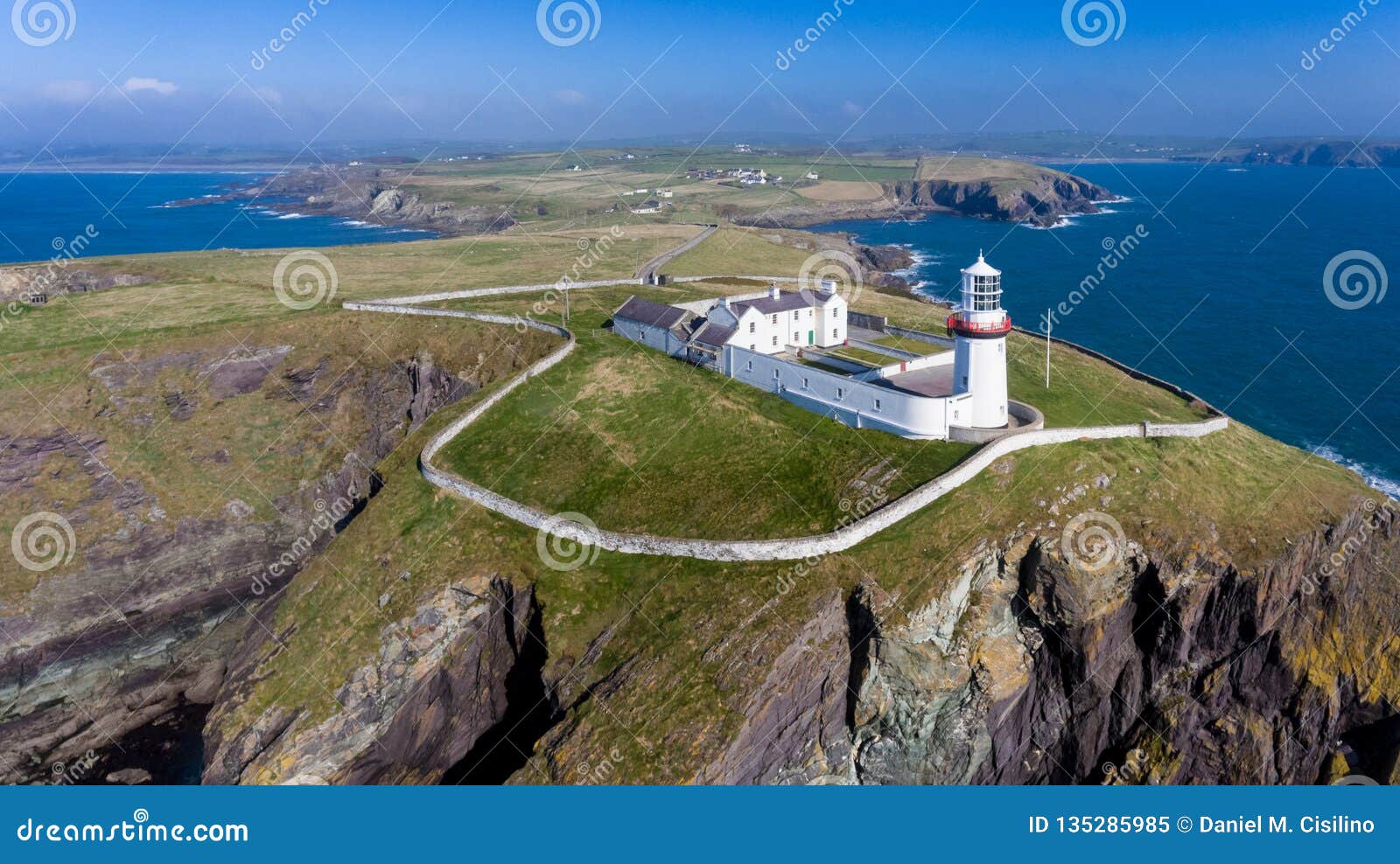 Galley Head Lighthouse. County Cork Stock Image - Image of dramatic ...