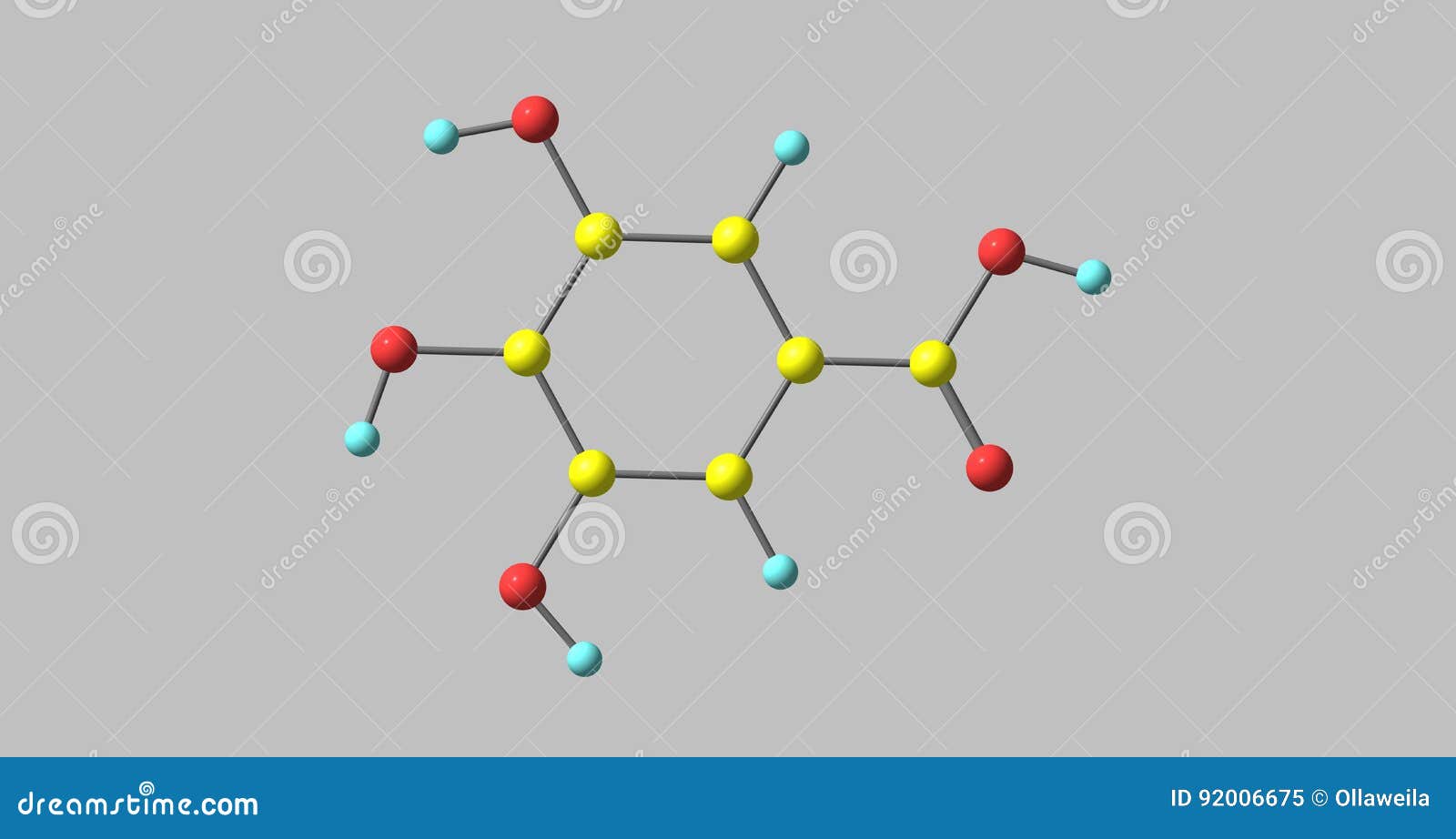 Gallic Acid, Molecular Structures, Phenolic Acid, 3d Model, Structural ...
