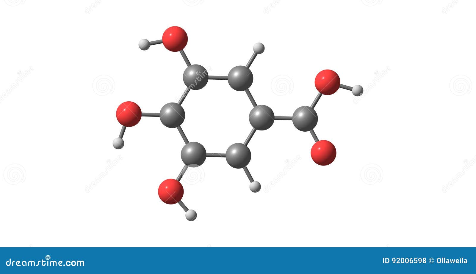 Gallic Acid, Molecular Structures, Phenolic Acid, 3d Model, Structural ...