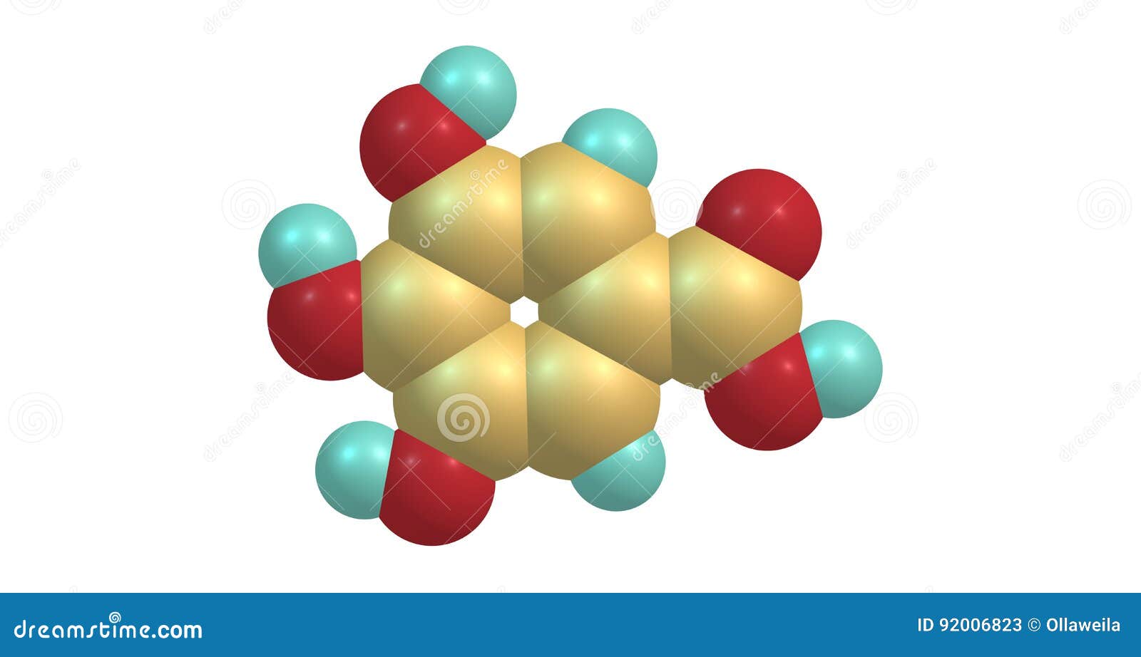 Gallic Acid. Structural Chemical Formula And Molecule 3d Model. Atoms ...