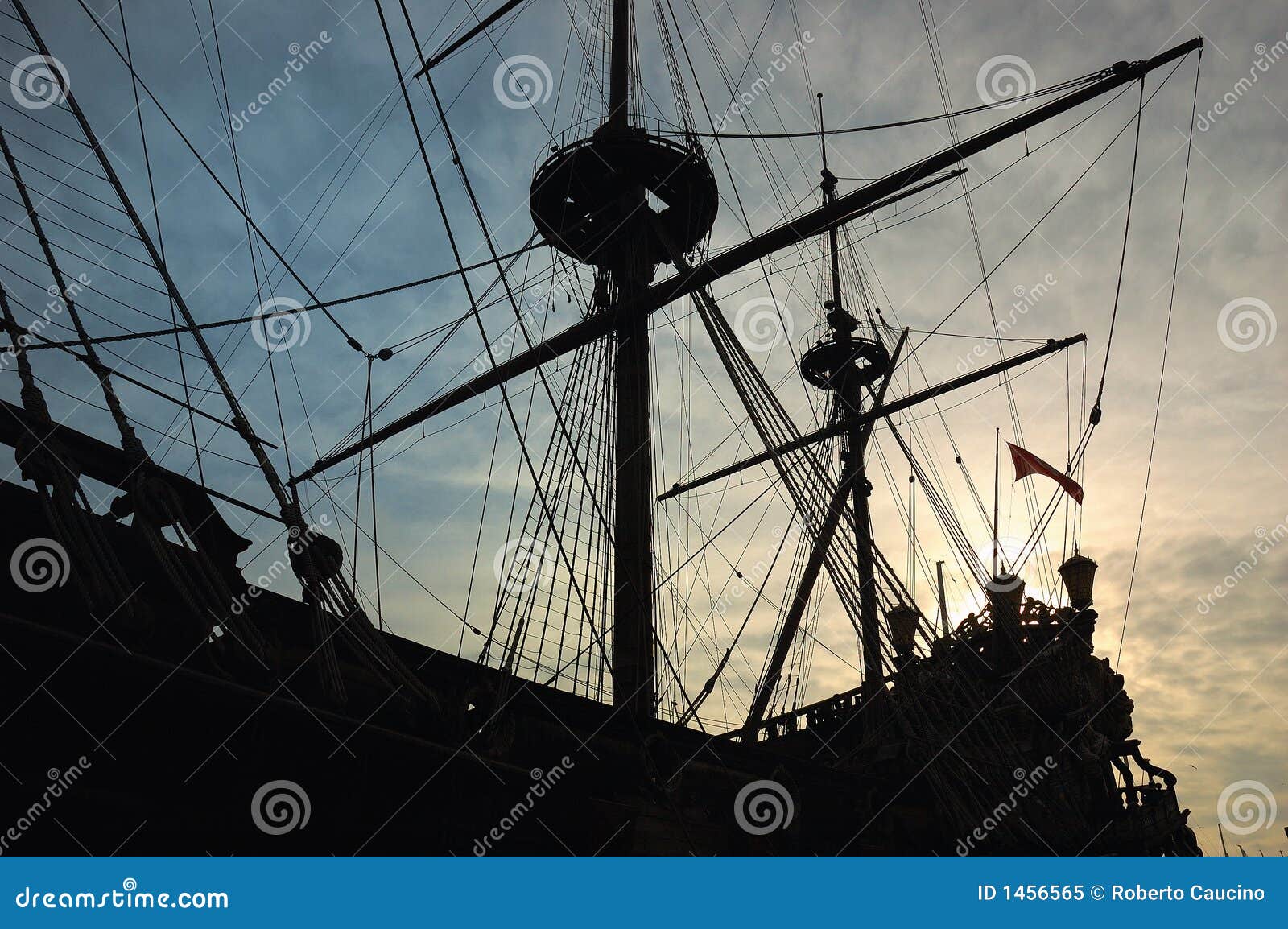 Gallion stock image. Image of clouds, sailing, sail, moor - 1456565