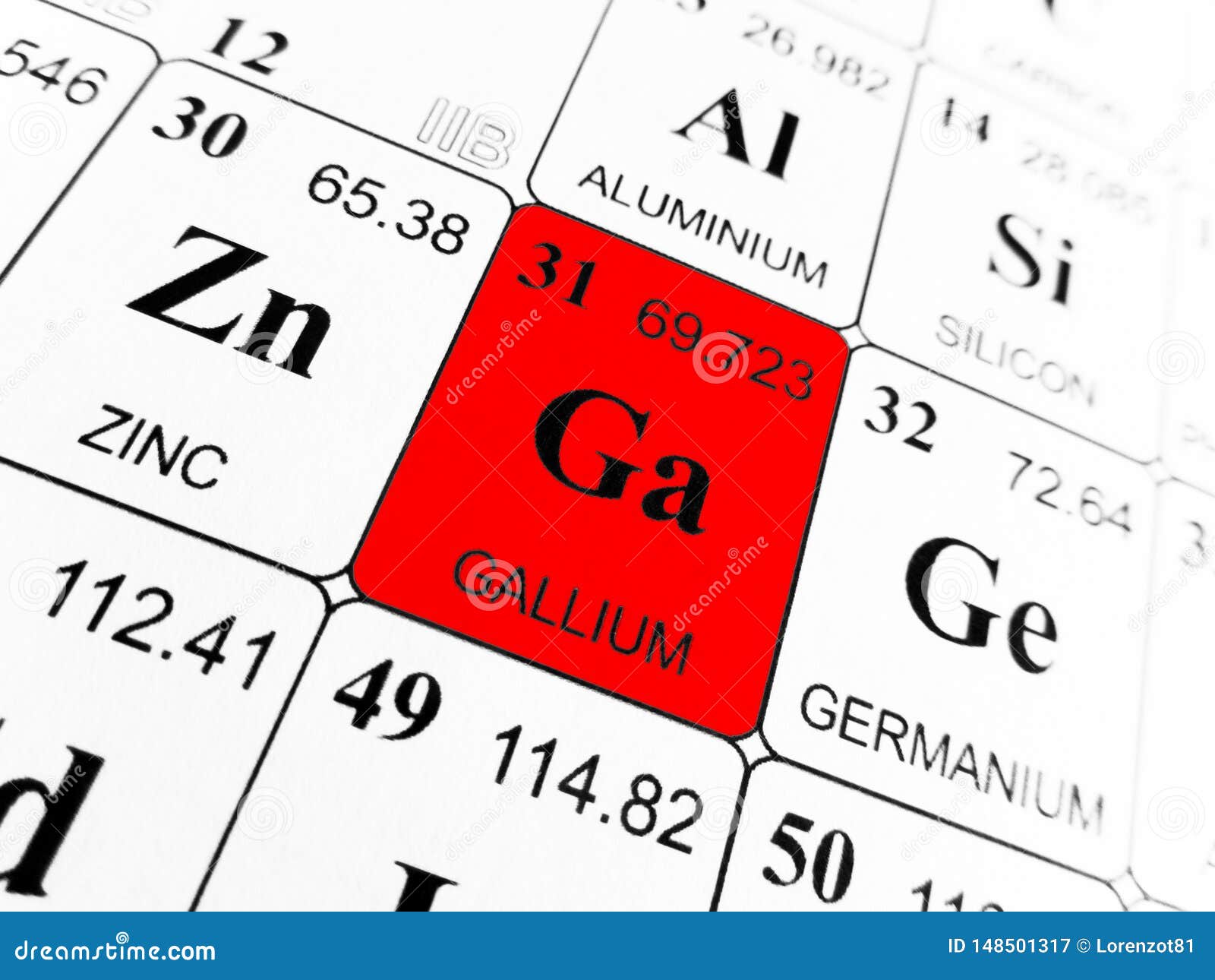 Gallium Auf Dem Periodensystem Stockbild - Bild von gallium, nantes ...