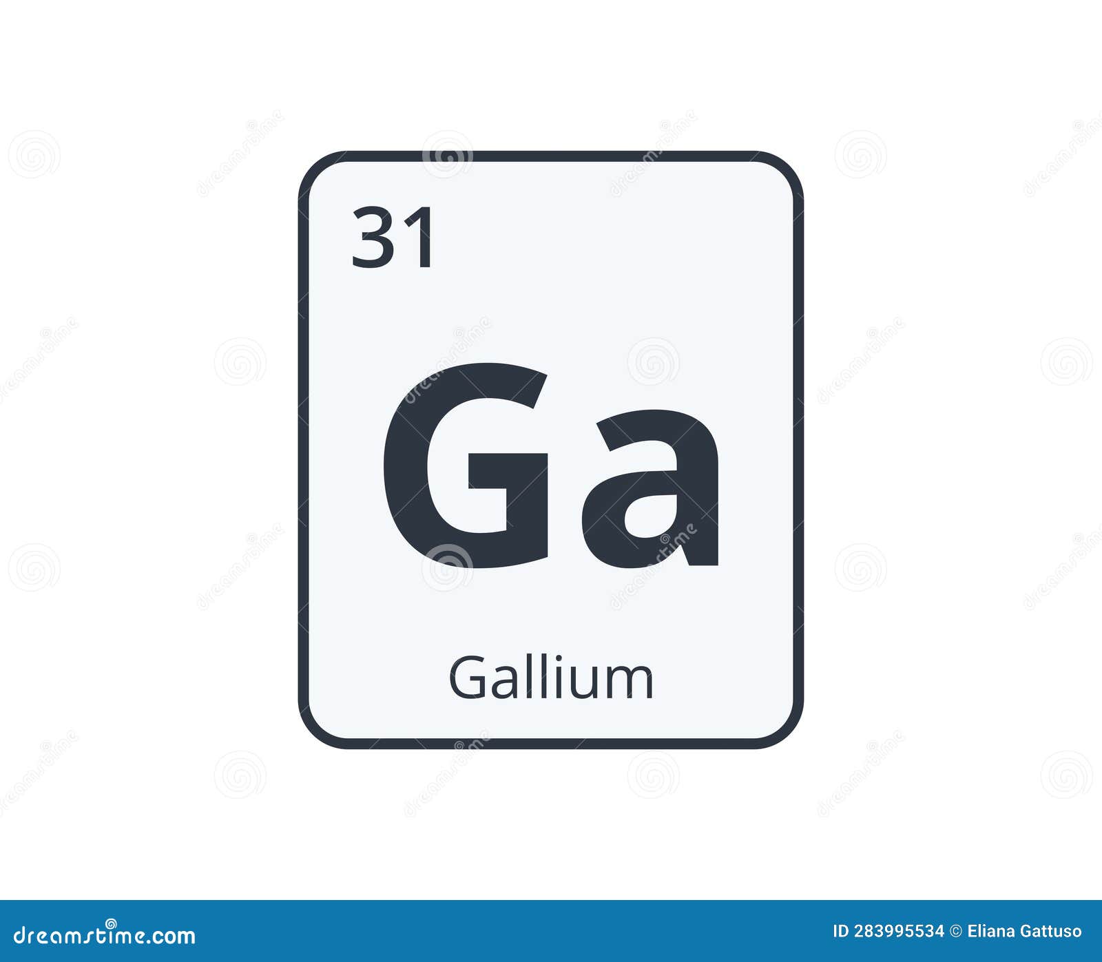 Gallium Chemical Element Graphic for Science Designs. Stock Vector ...