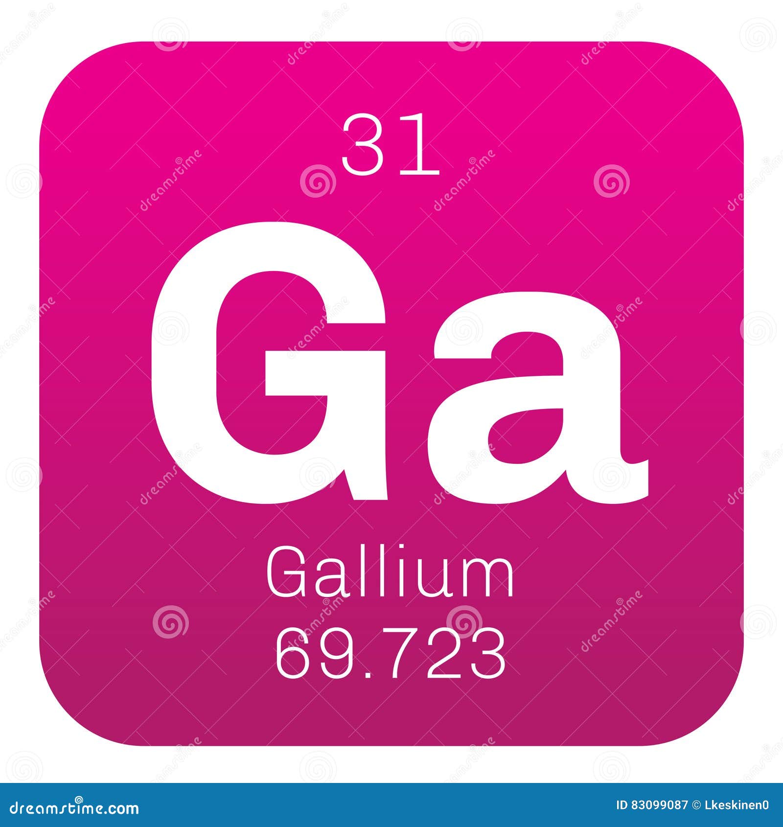 Gallium chemical element stock vector. Illustration of periodic - 83099087