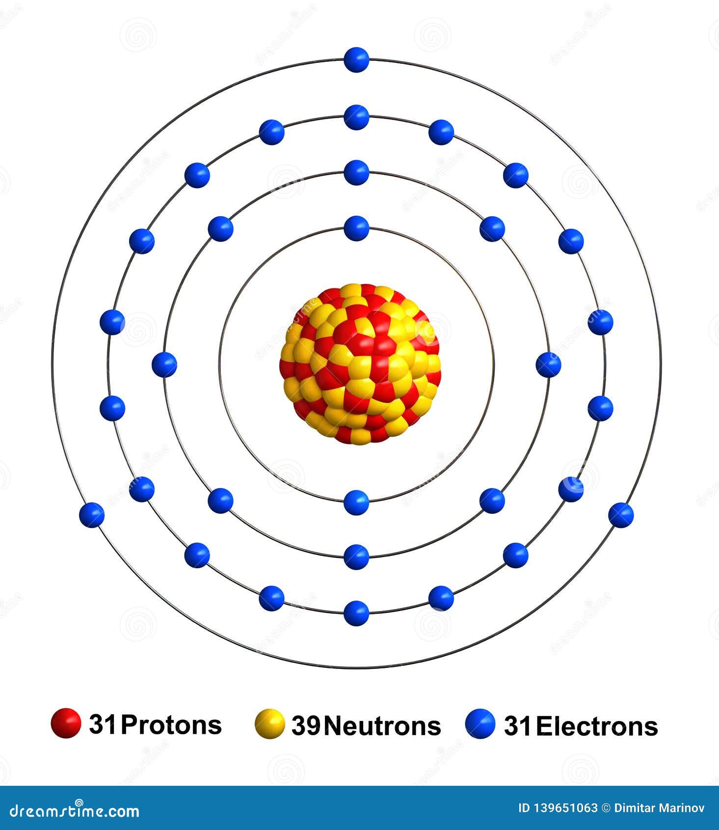 Gallium stock illustration. Illustration of electrons - 139651063