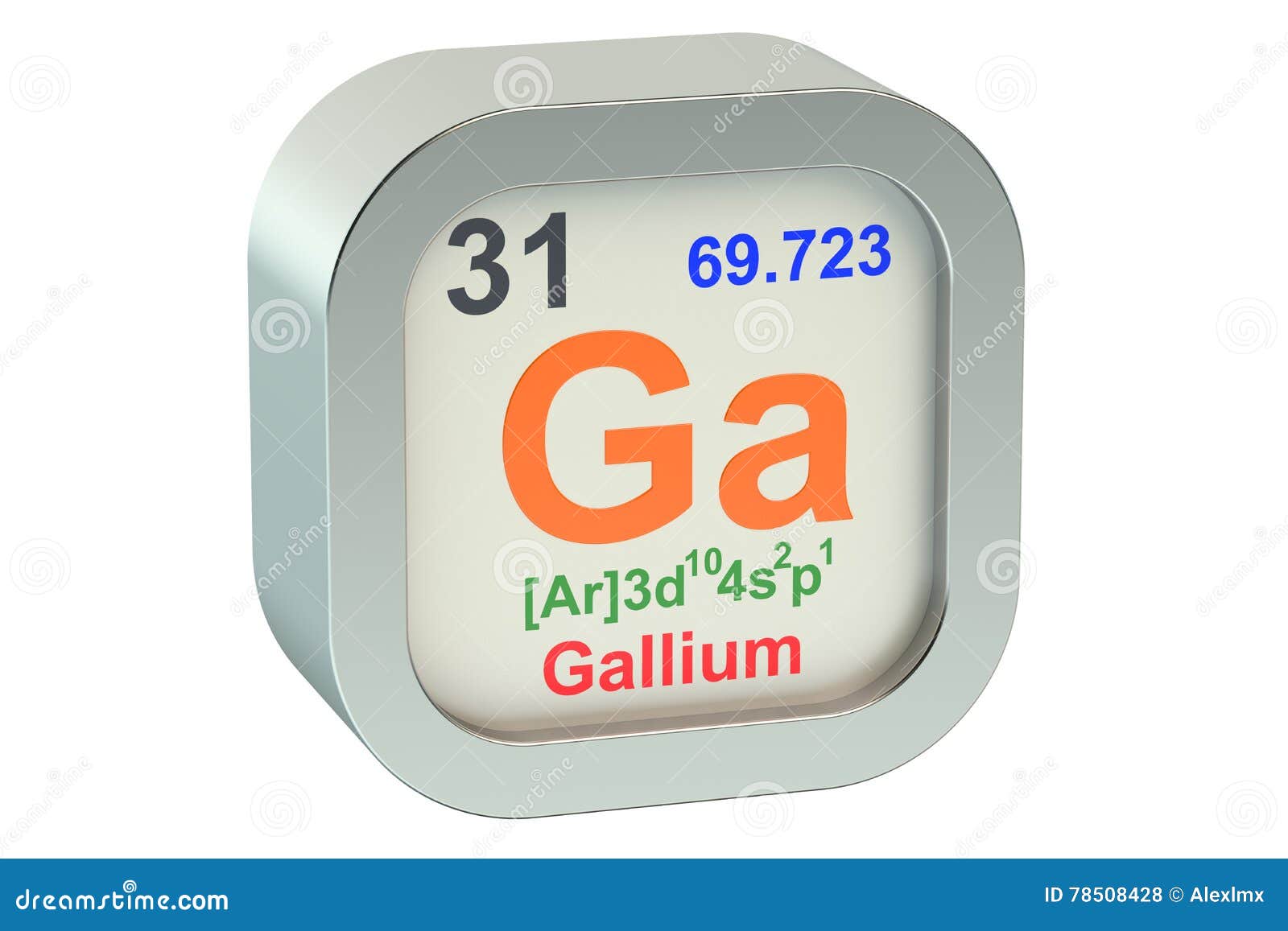 Gallium Ga, Element Symbol From Periodic Table Series Stock Photo ...