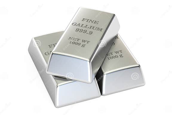 Gallium Ingots Closeup, 3D Rendering Stock Illustration - Illustration ...