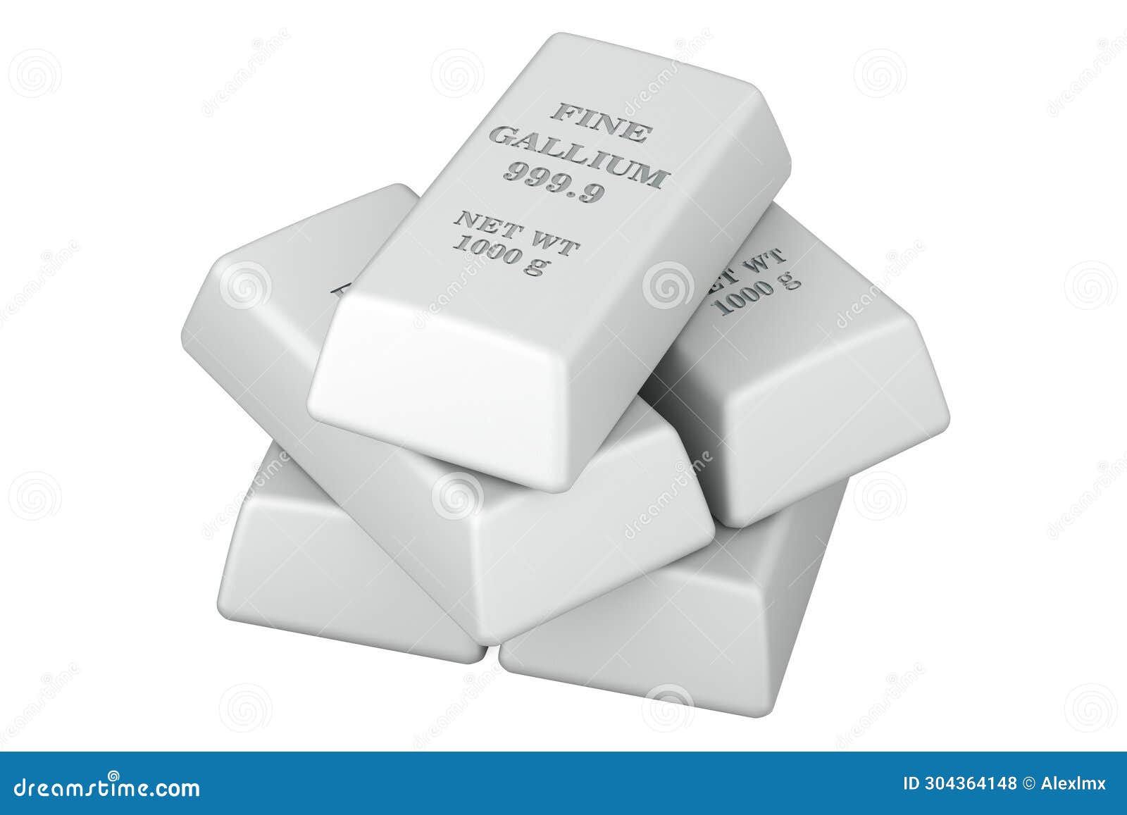 Gallium Ingots, 3D Rendering Stock Illustration - Illustration of ...