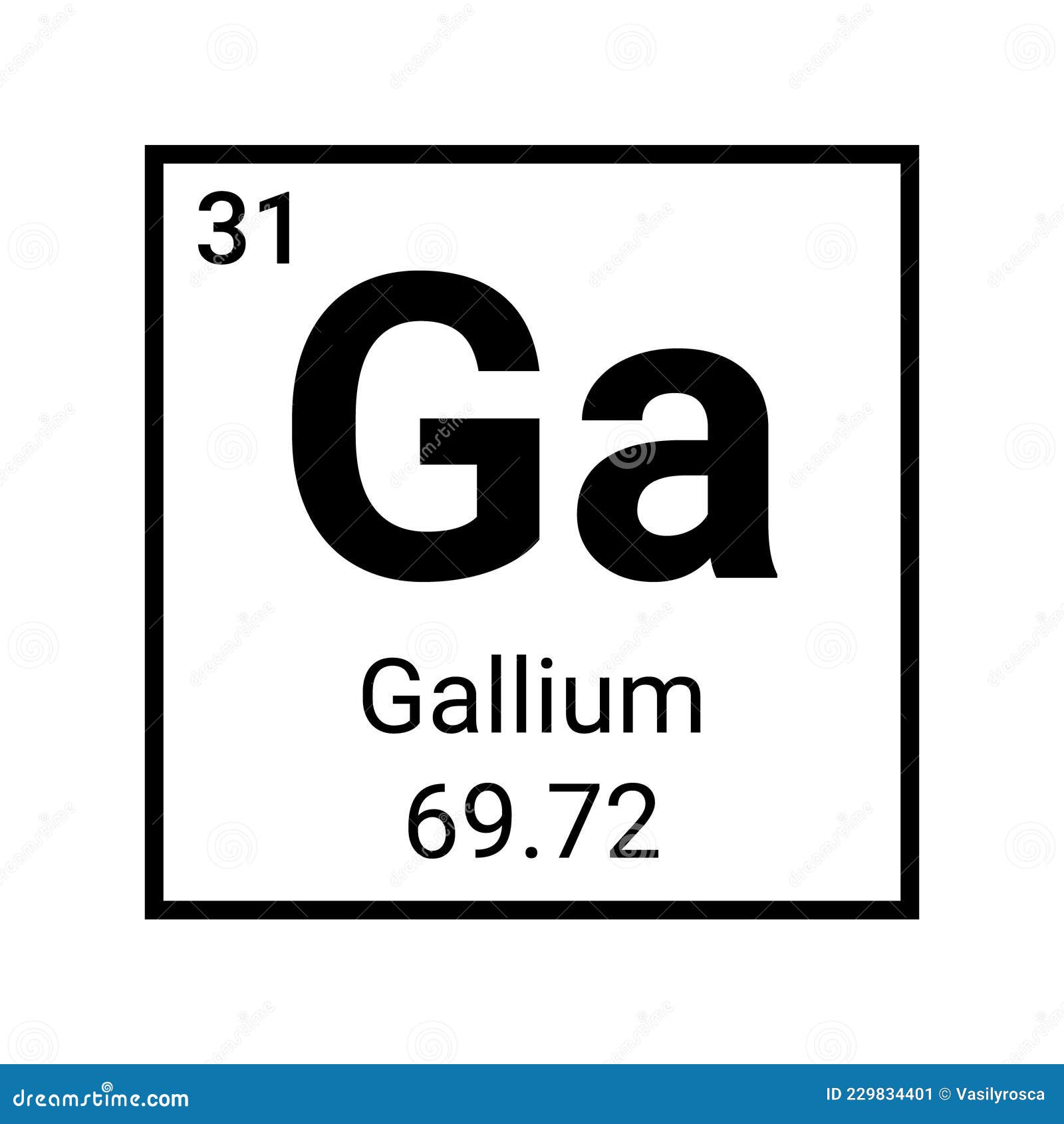 Gallium Periodic Element Table Symbol Icon Chemistry Science Stock ...