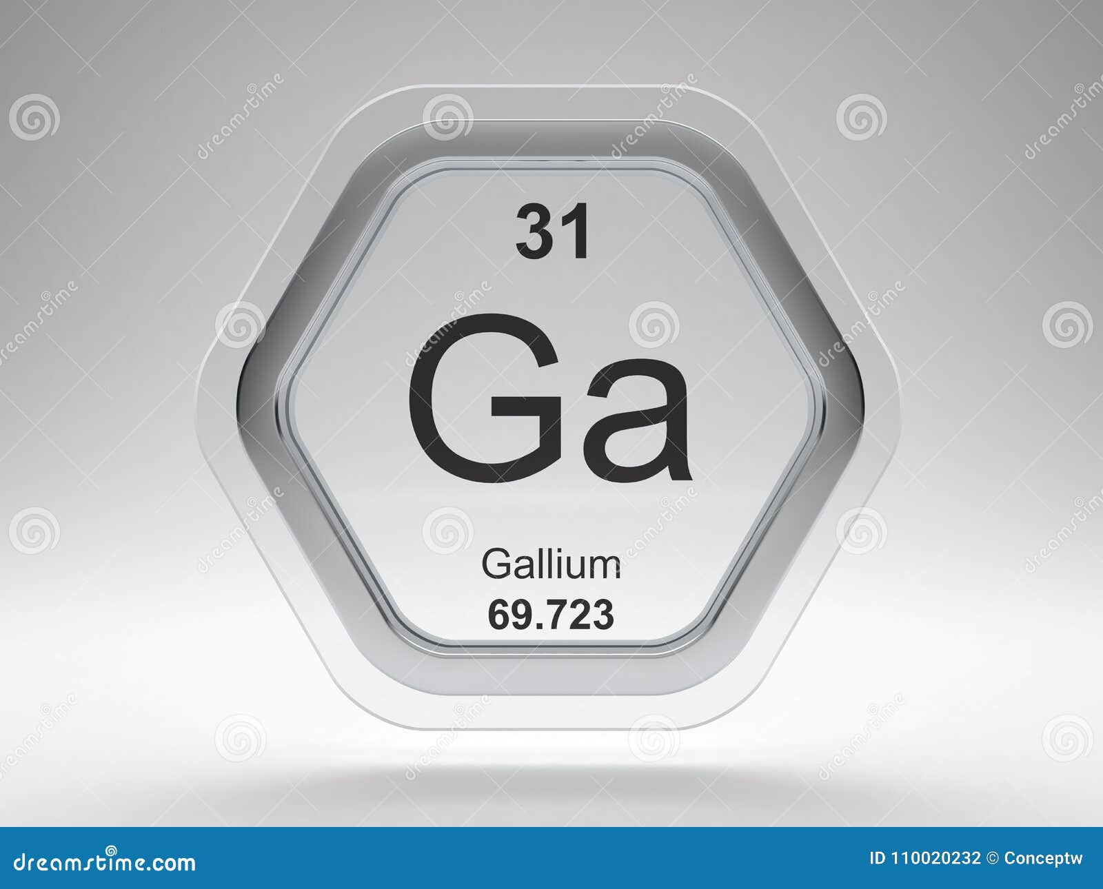 Gallium Symbol. Sign Gallium With Atomic Number And Atomic Weight. Ga ...