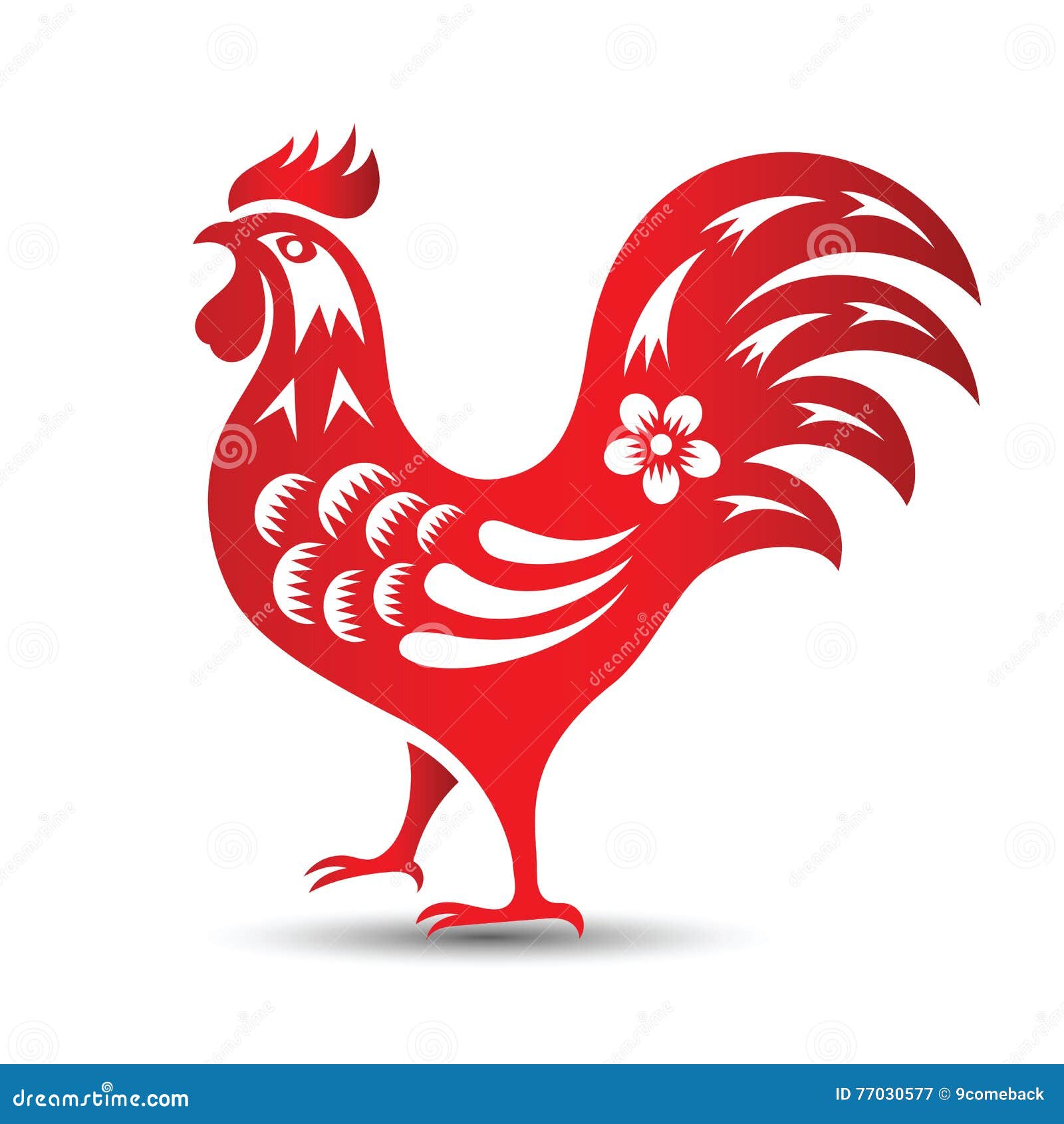 Gallo chino ilustración del vector. Ilustración de chino - 77030577