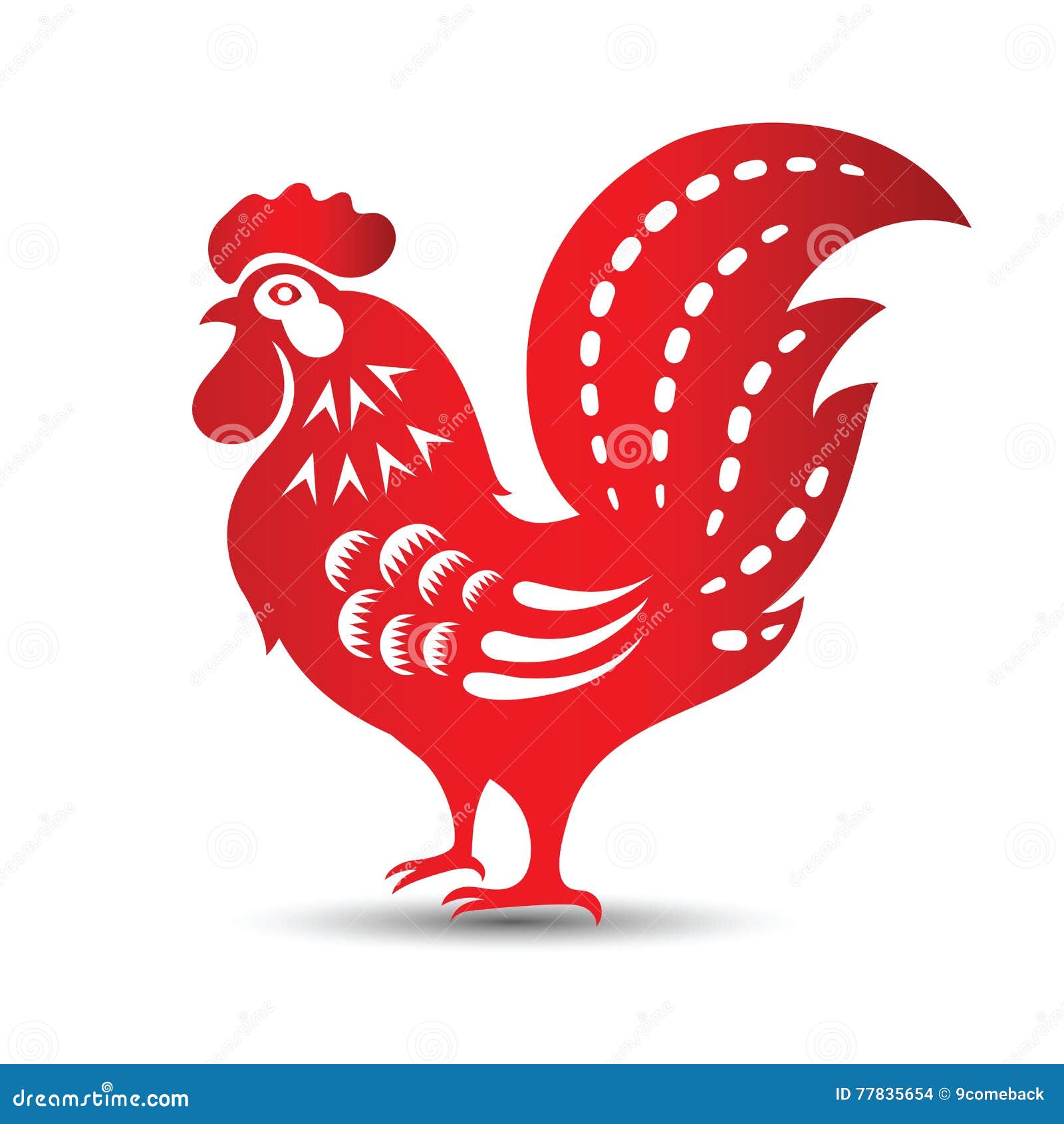 Gallo chino ilustración del vector. Ilustración de muestra - 77835654