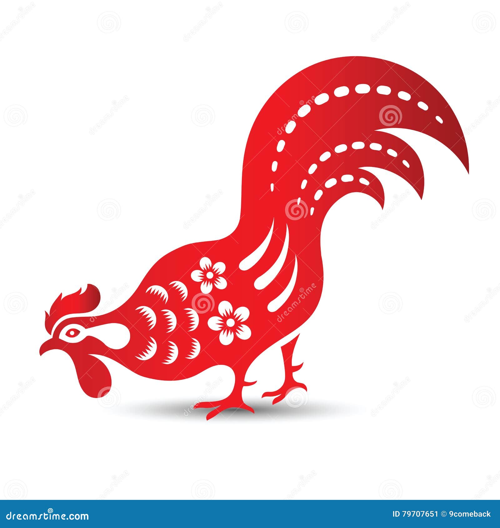 Gallo chino ilustración del vector. Ilustración de corte - 79707651