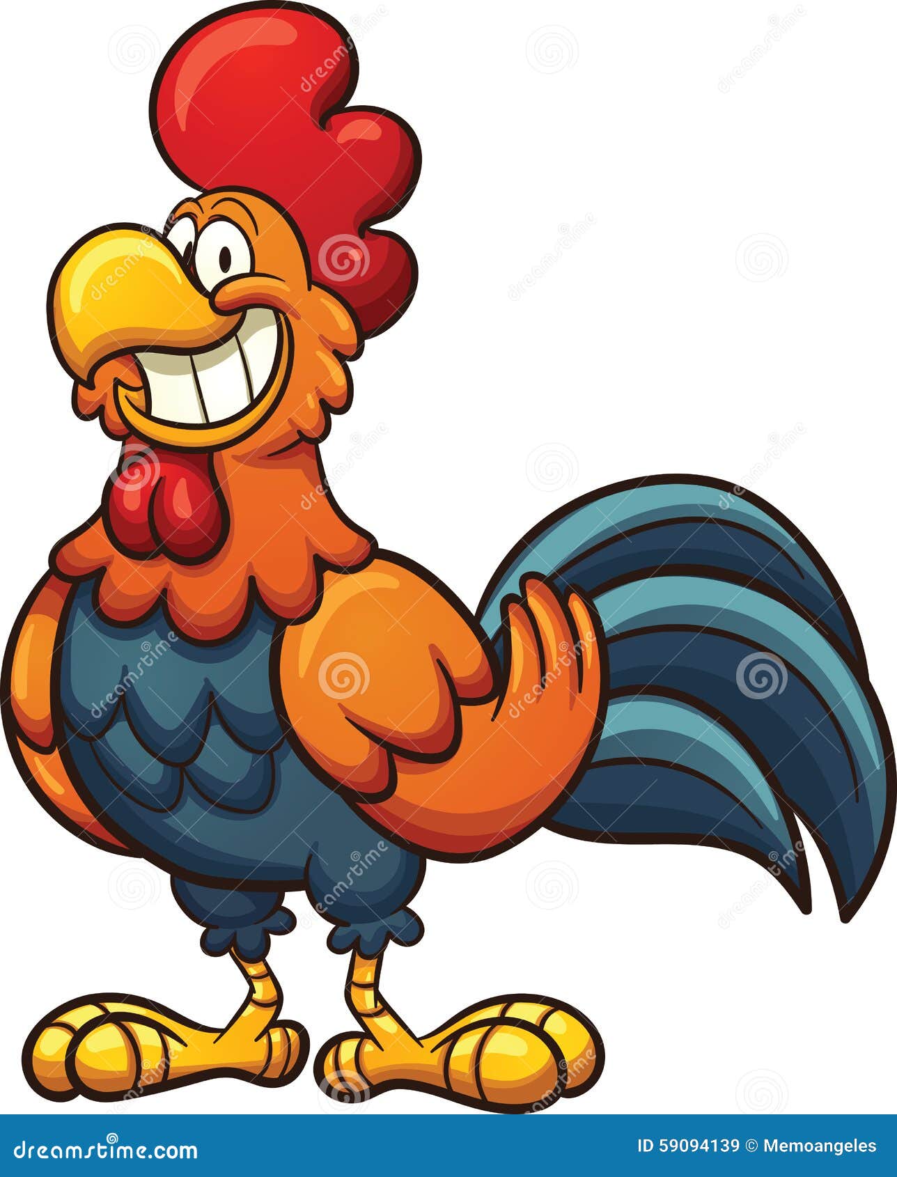 Gallo del fumetto illustrazione vettoriale. Illustrazione di carattere ...