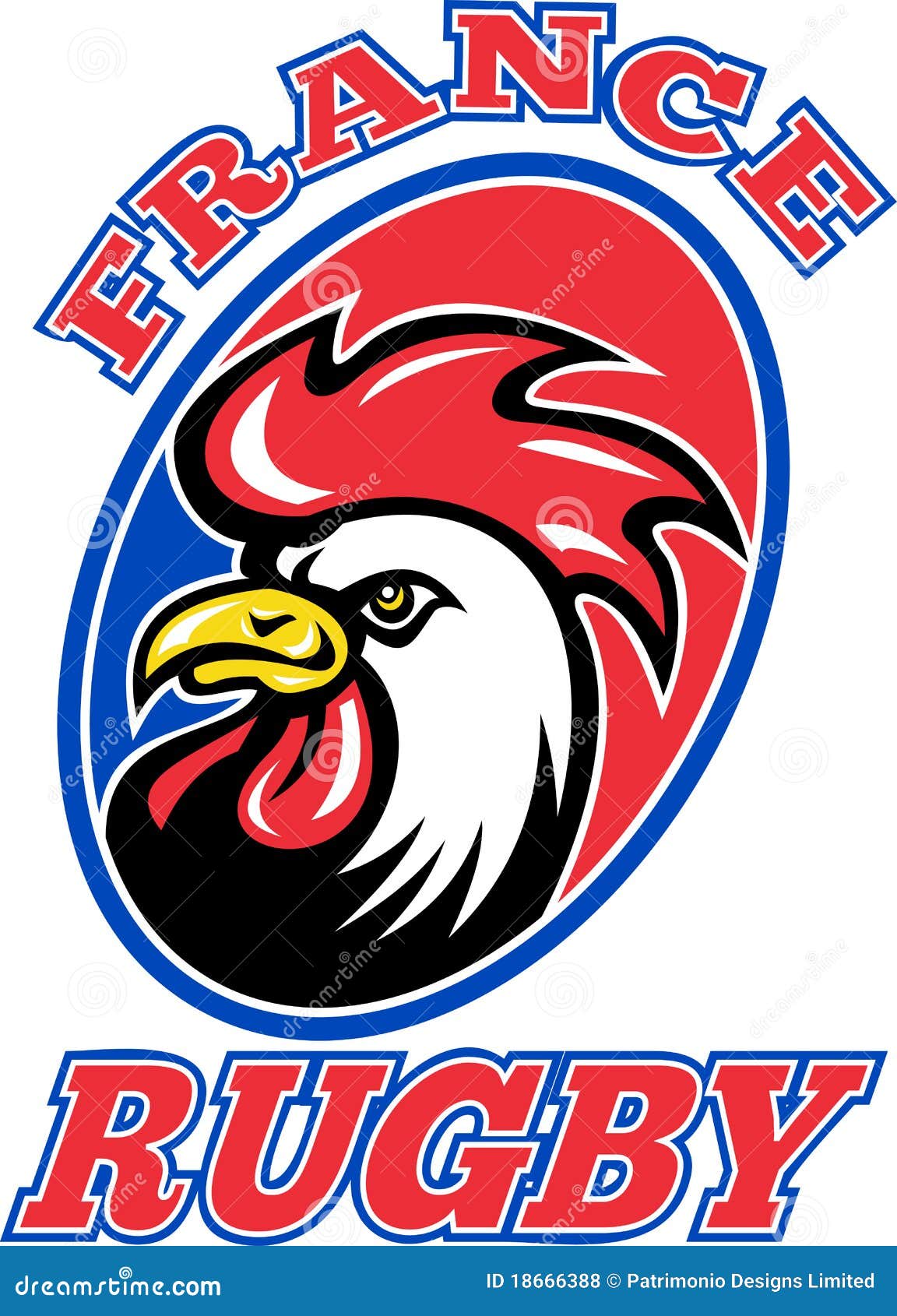 Gallo Di Rugby Della Francia Illustrazione di Stock - Illustrazione di ...