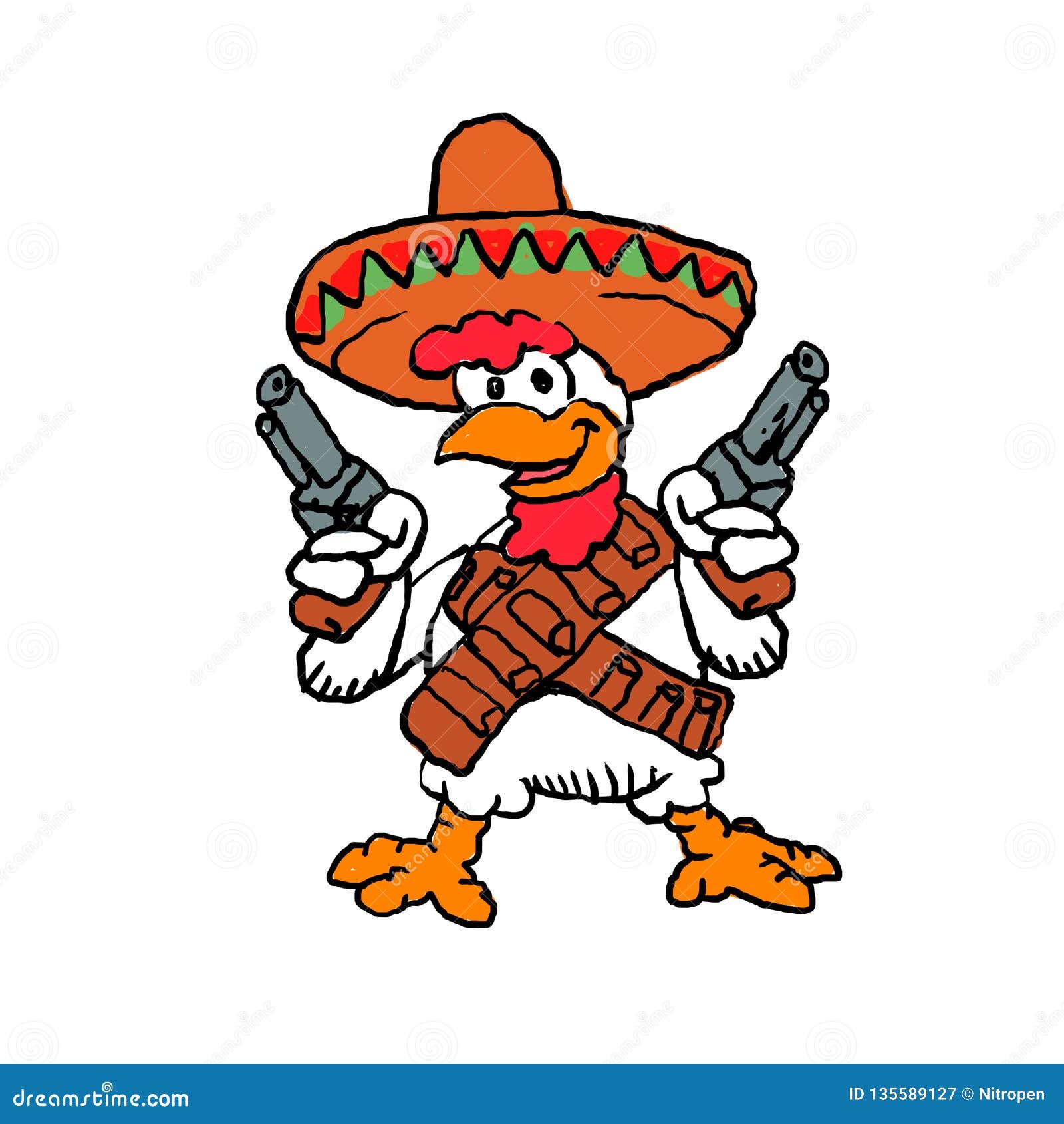 Gallo Mexicano Con Los Armas Stock de ilustración - Ilustración de arte ...