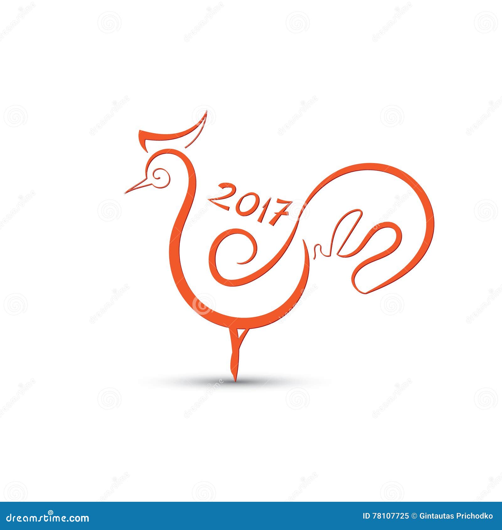 Gallo rosso stilizzato illustrazione vettoriale. Illustrazione di icona ...