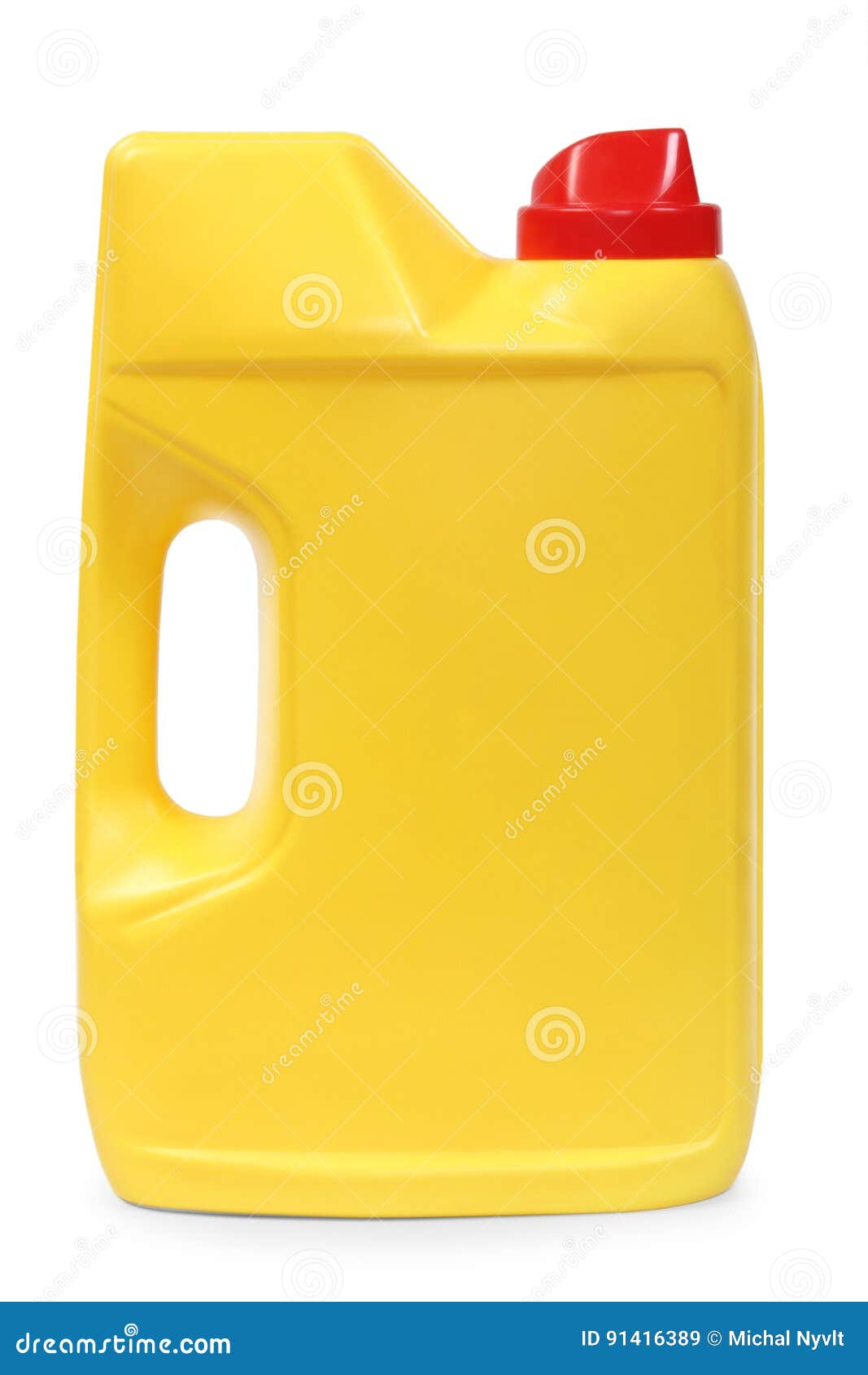Gallon en plastique jaune image stock. Image du propre - 91416389