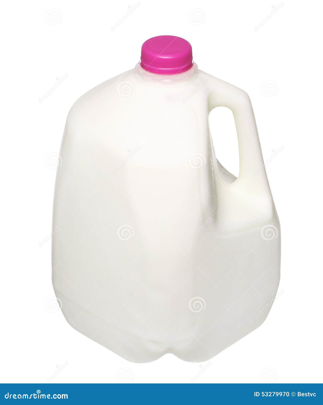 Gallon Milk Bottle With Pink Cap Isolated On White Stock Photo - Image ...