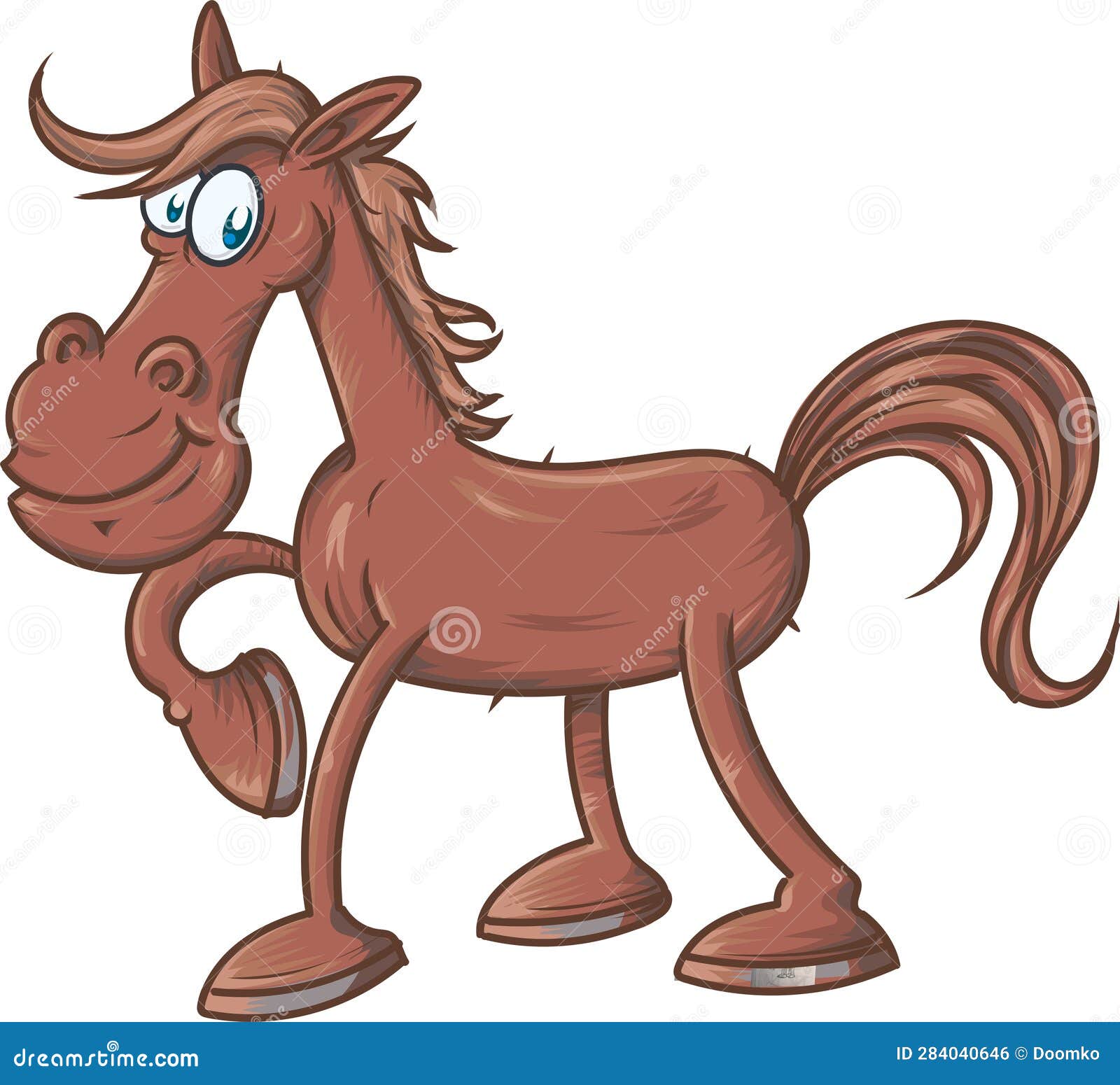 Galloping Cartoon Horse. Vector Stock Vector - Illustration of fast ...