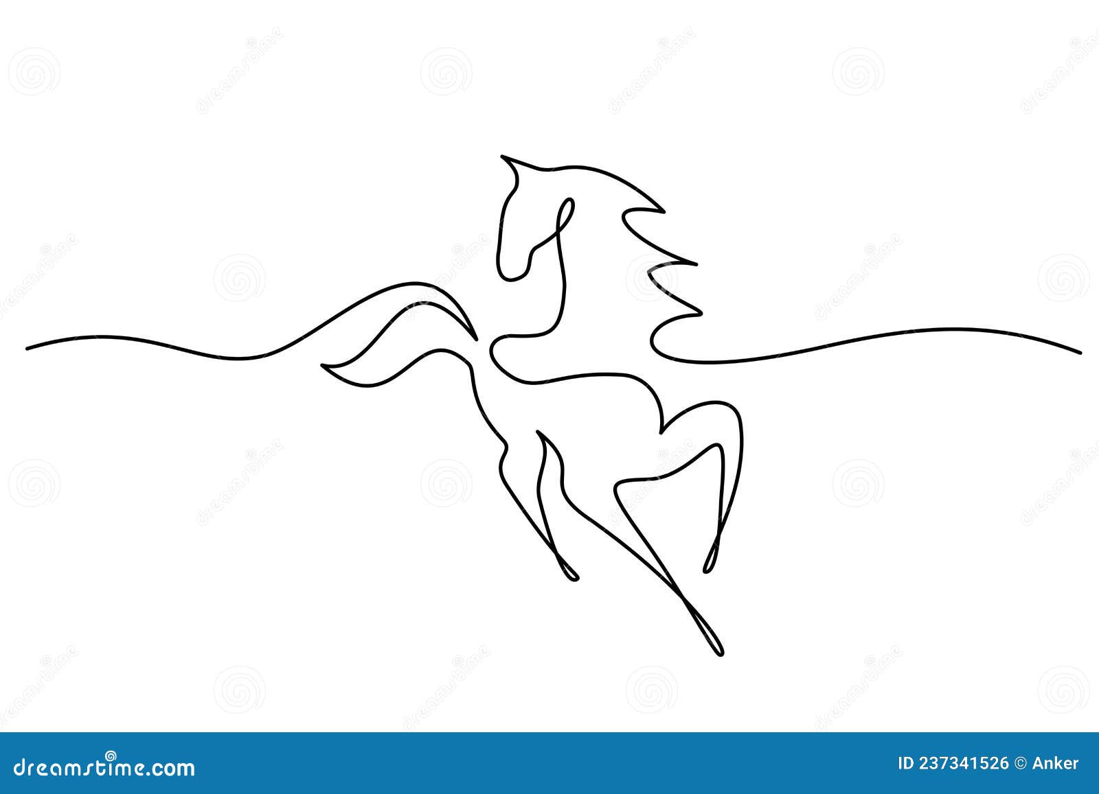 Galloping Horse. Continuous One Line Drawing. Horse Logo Stock Vector ... Galloping Horse. Continuous One Line Drawing. Horse Logo Stock Vector ...