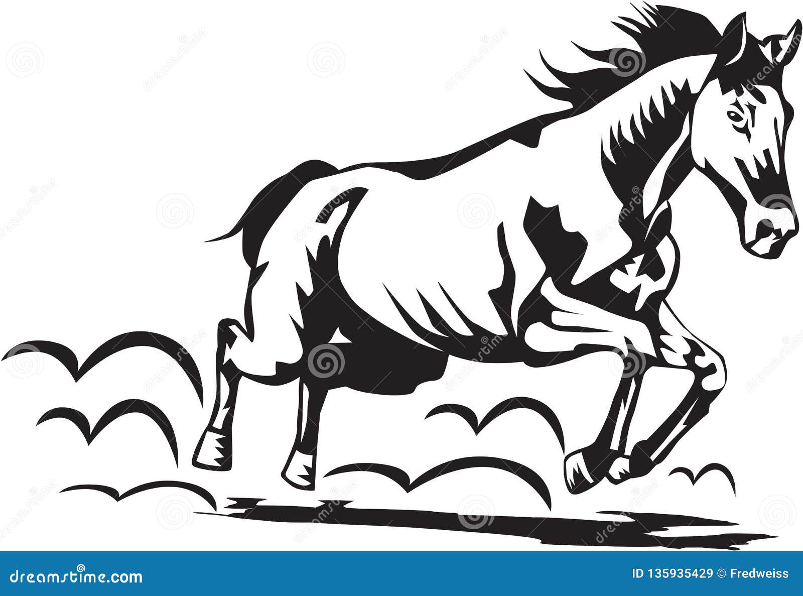 Galloping Horse Vector Illustration Stock Vector - Illustration of ...