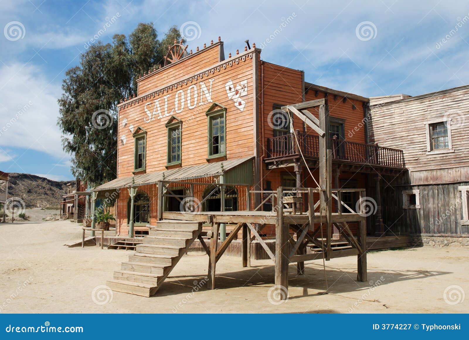 Gallow and Saloon in an American Town Stock Image - Image of outlaws ...