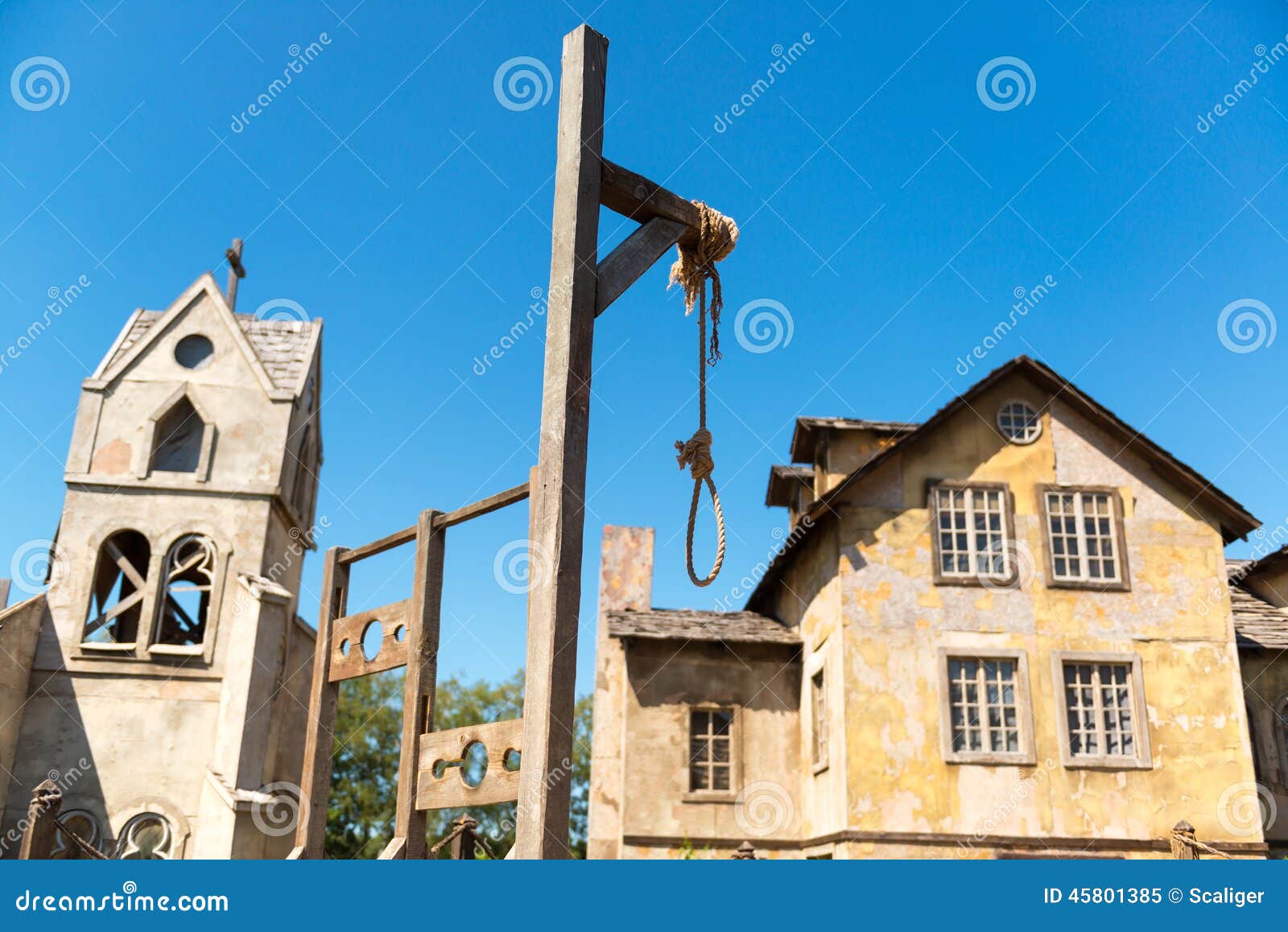 Gallows in an Abandoned Village Stock Image - Image of village, hangman ...