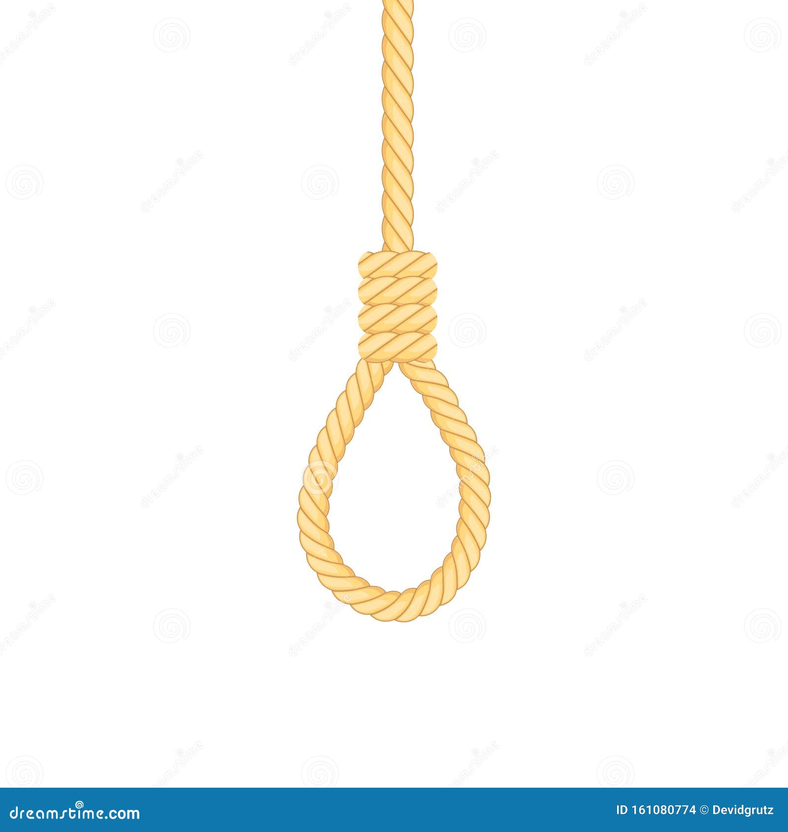 Gallows Rope Loop Hanging Isolated On White Background. Vector ...